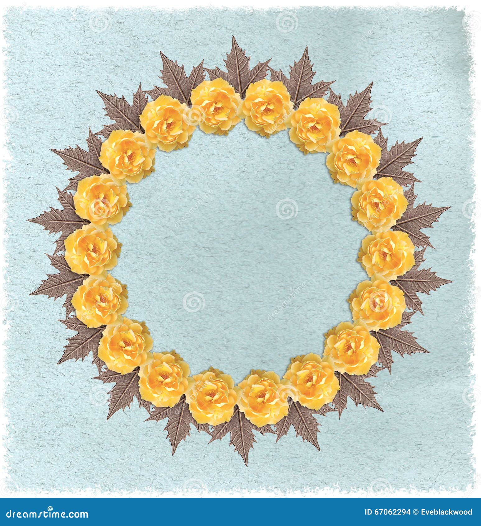 Floral Circular Frame with Paper Background Stock Illustration ...