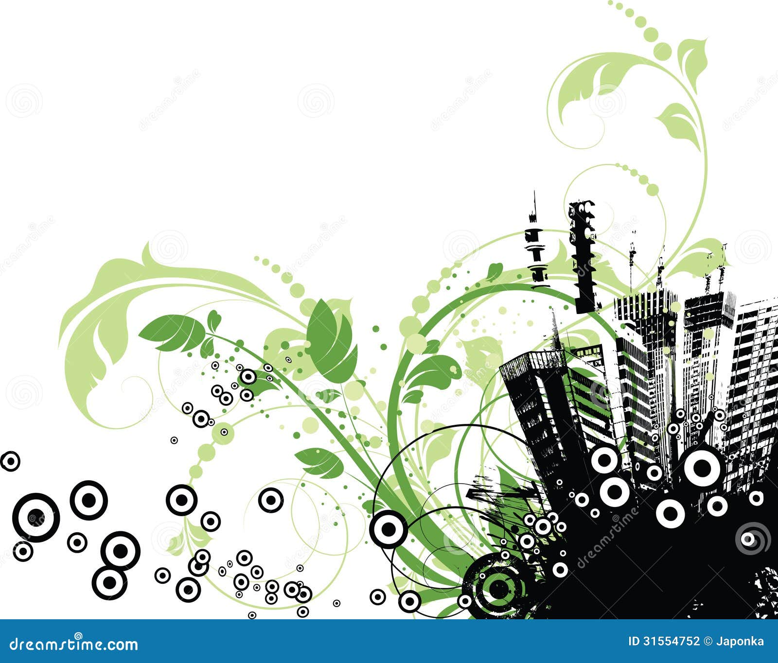 Floral City Design Elements Stock Illustration - Illustration of ...