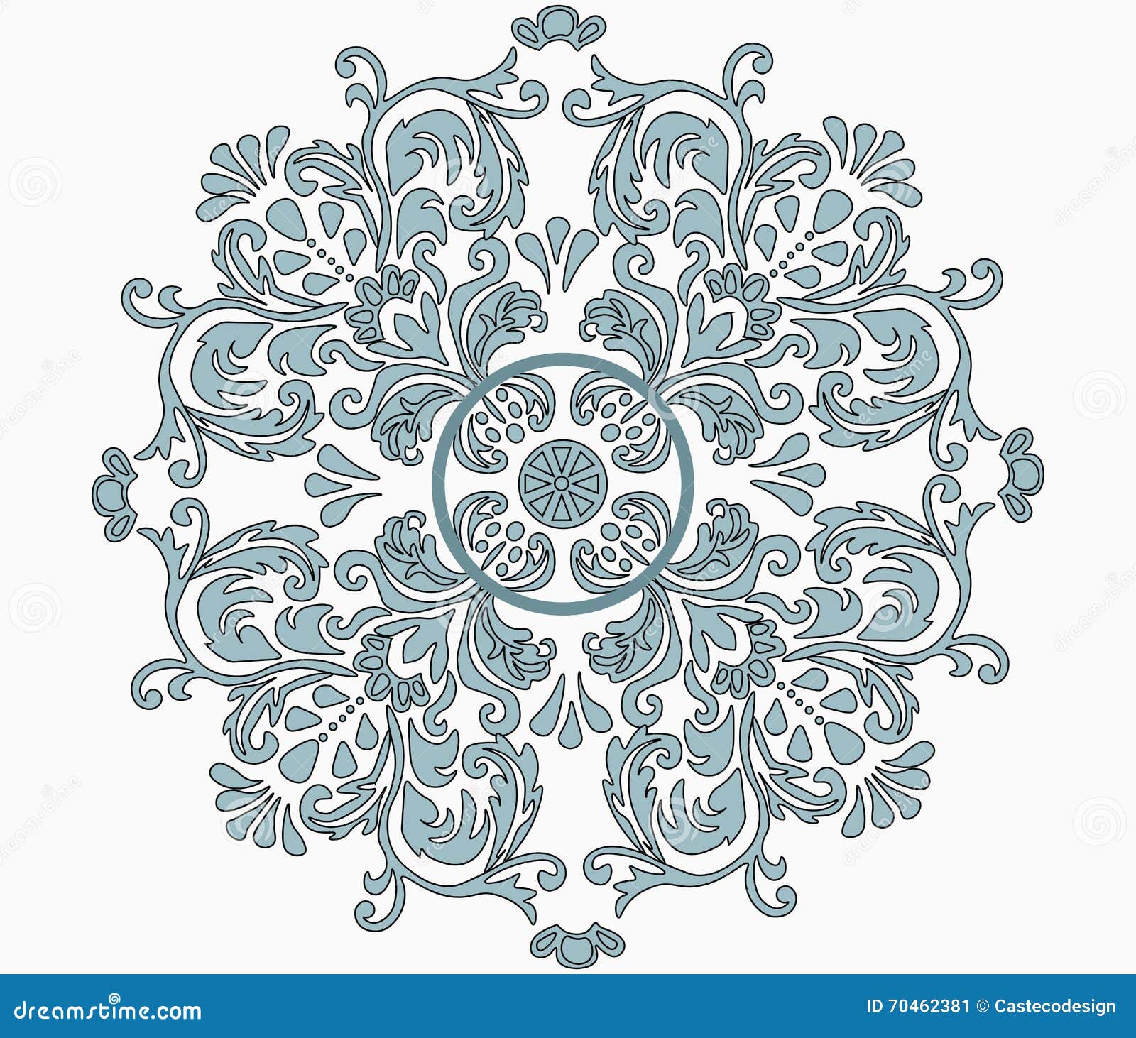 Floral Classic Circular Ornament Stock Vector - Illustration of ...