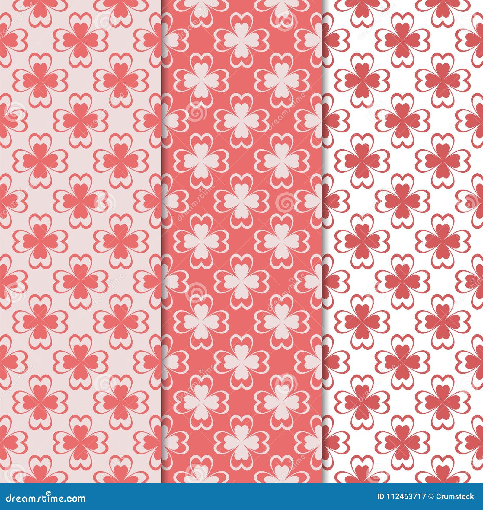 Floral Colored Seamless Patterns. Backgrounds with Fower Elements for ...