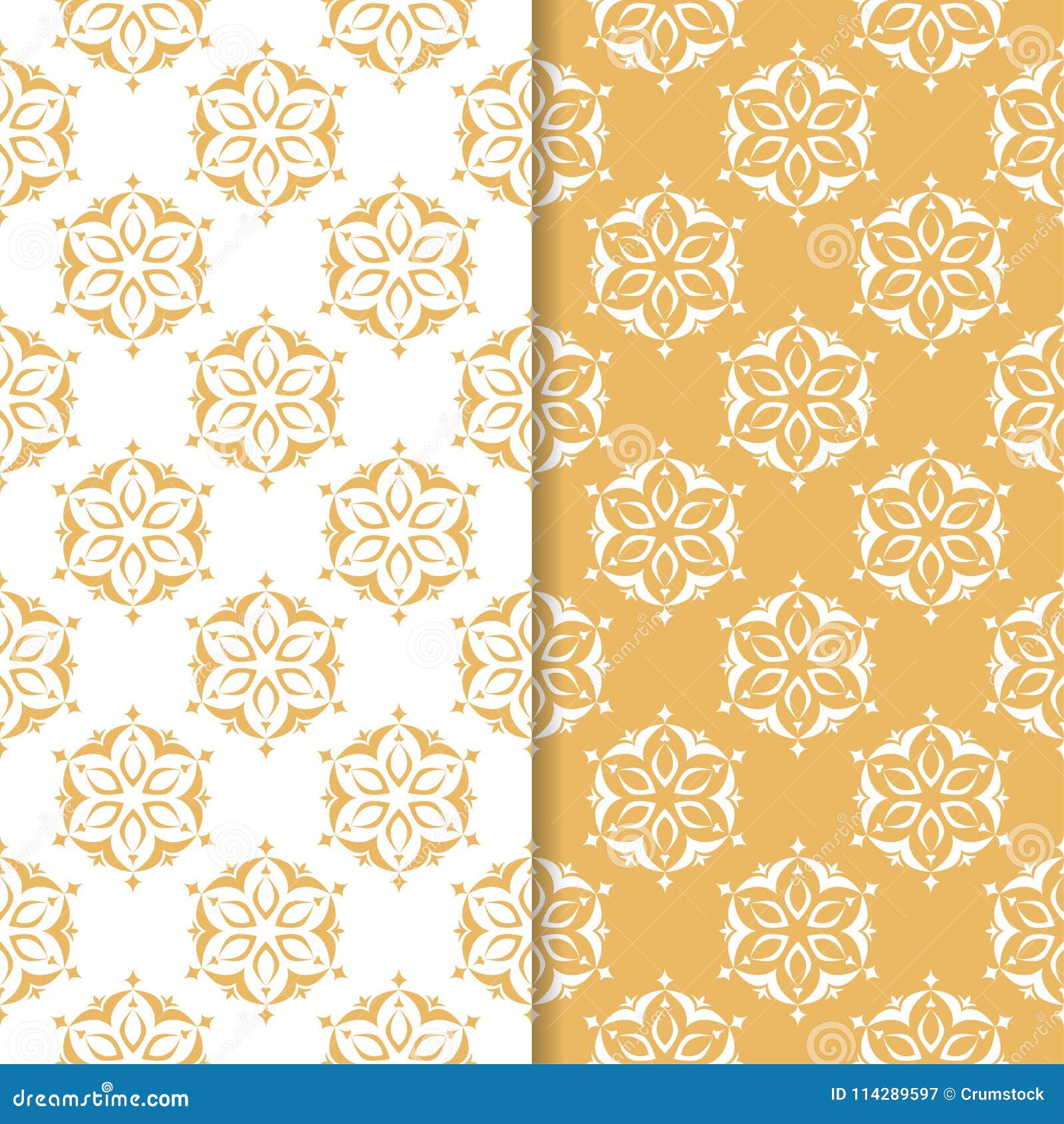 Floral Colored Seamless Patterns. Backgrounds with Fower Elements for ...