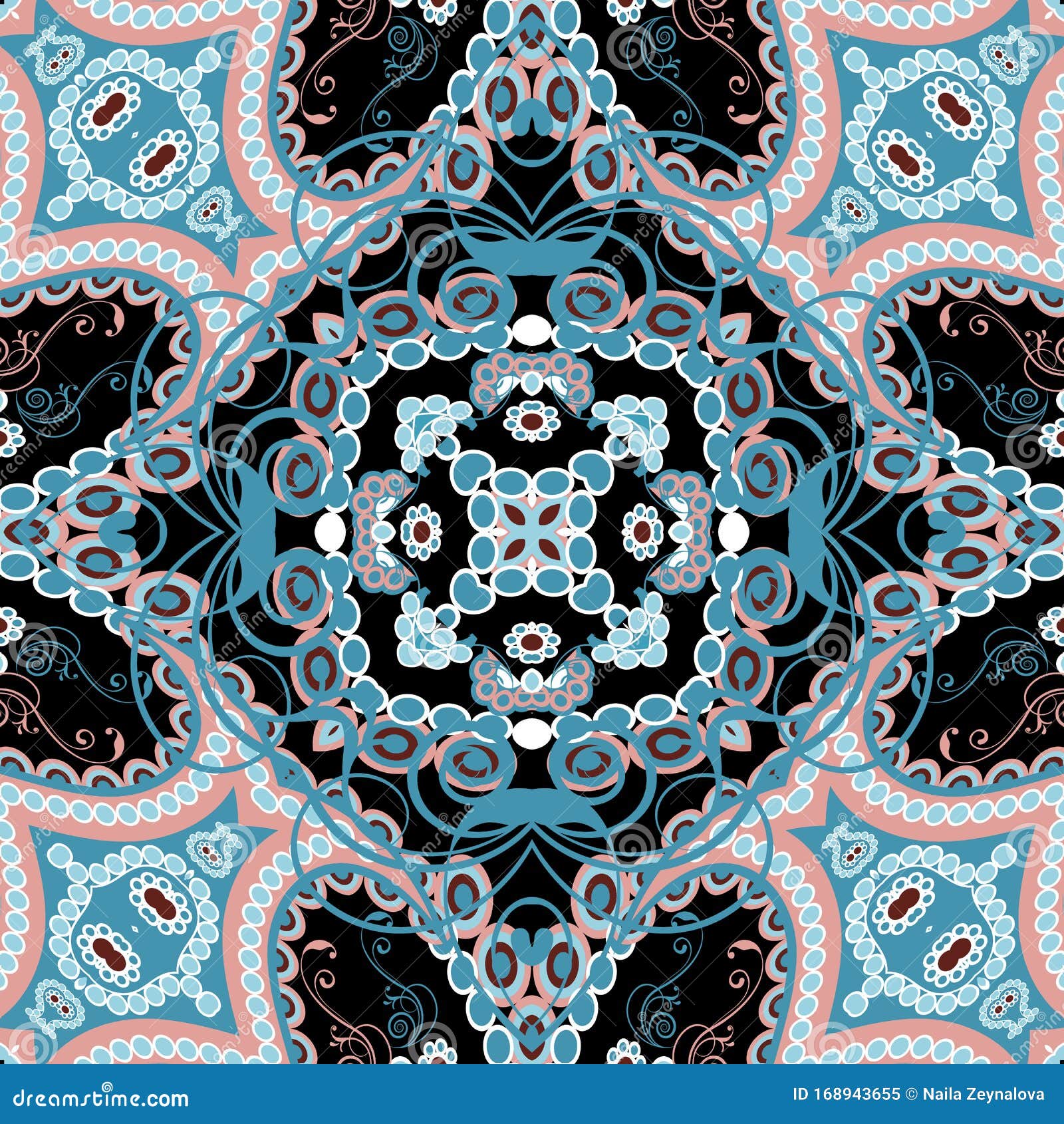 Floral Colorful Abstract Vector Paisley Seamless Pattern Doodle Hand