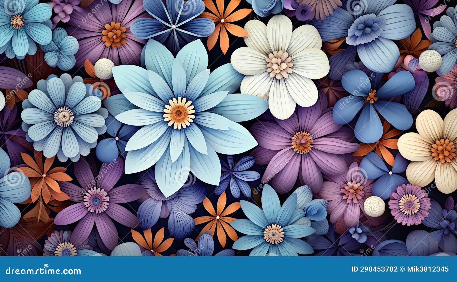 Floral and Colorful Design Wallpaper. Stock Illustration - Illustration ...