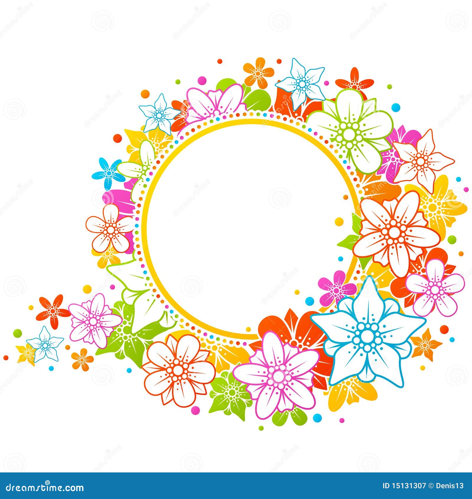 Floral colorful frame stock vector. Illustration of garden - 15131307