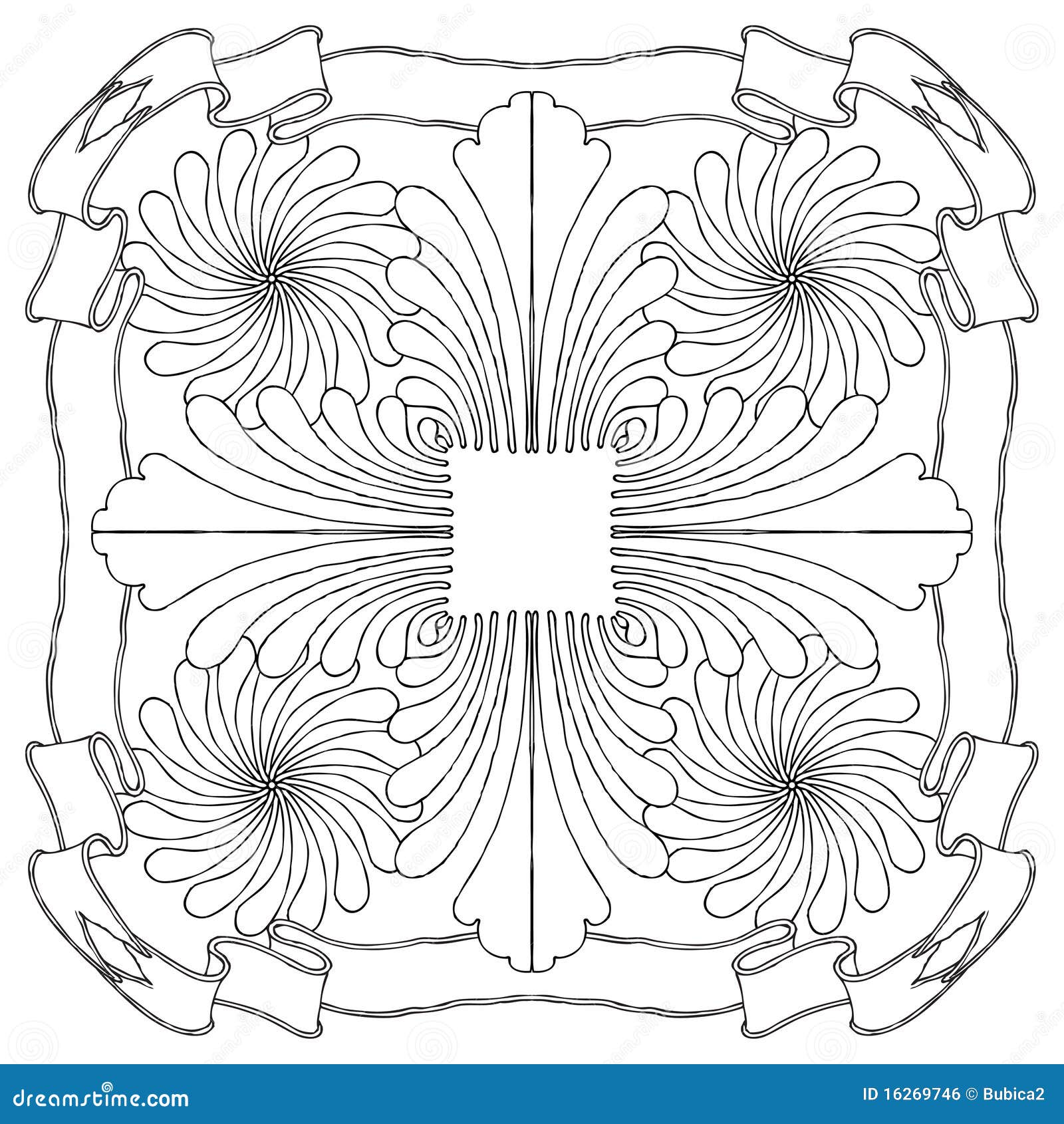 Floral composition drawing stock vector. Illustration of woodcut - 16269746