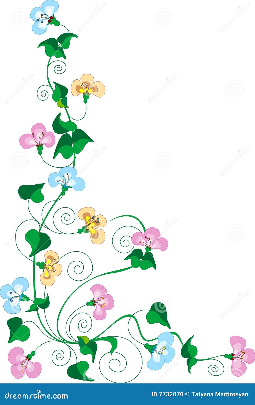 Floral corner stock vector. Illustration of flower, vector - 7732070
