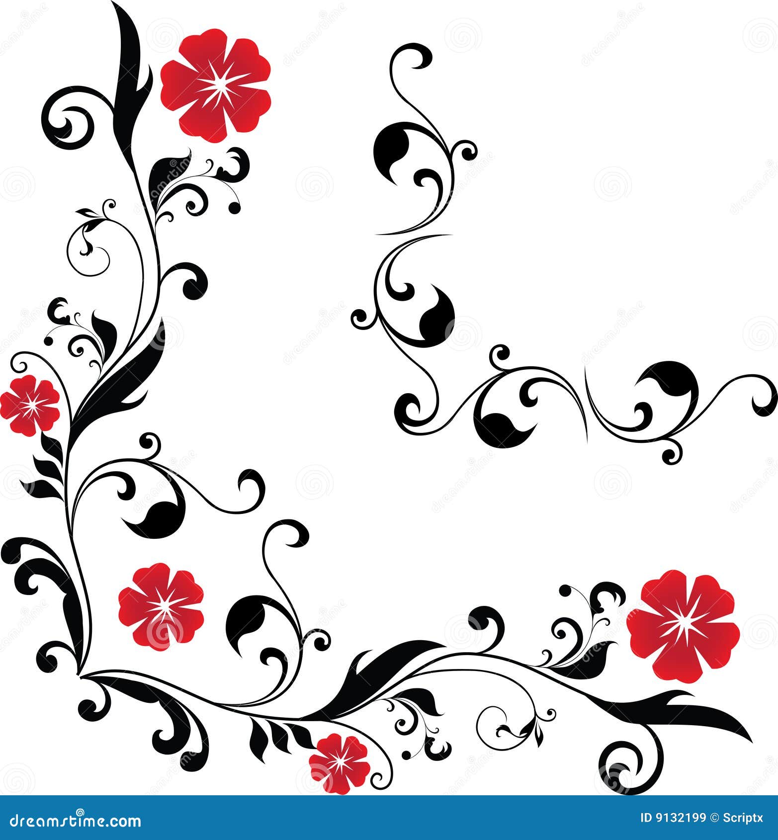 Floral corner stock vector. Illustration of message, decoration - 9132199
