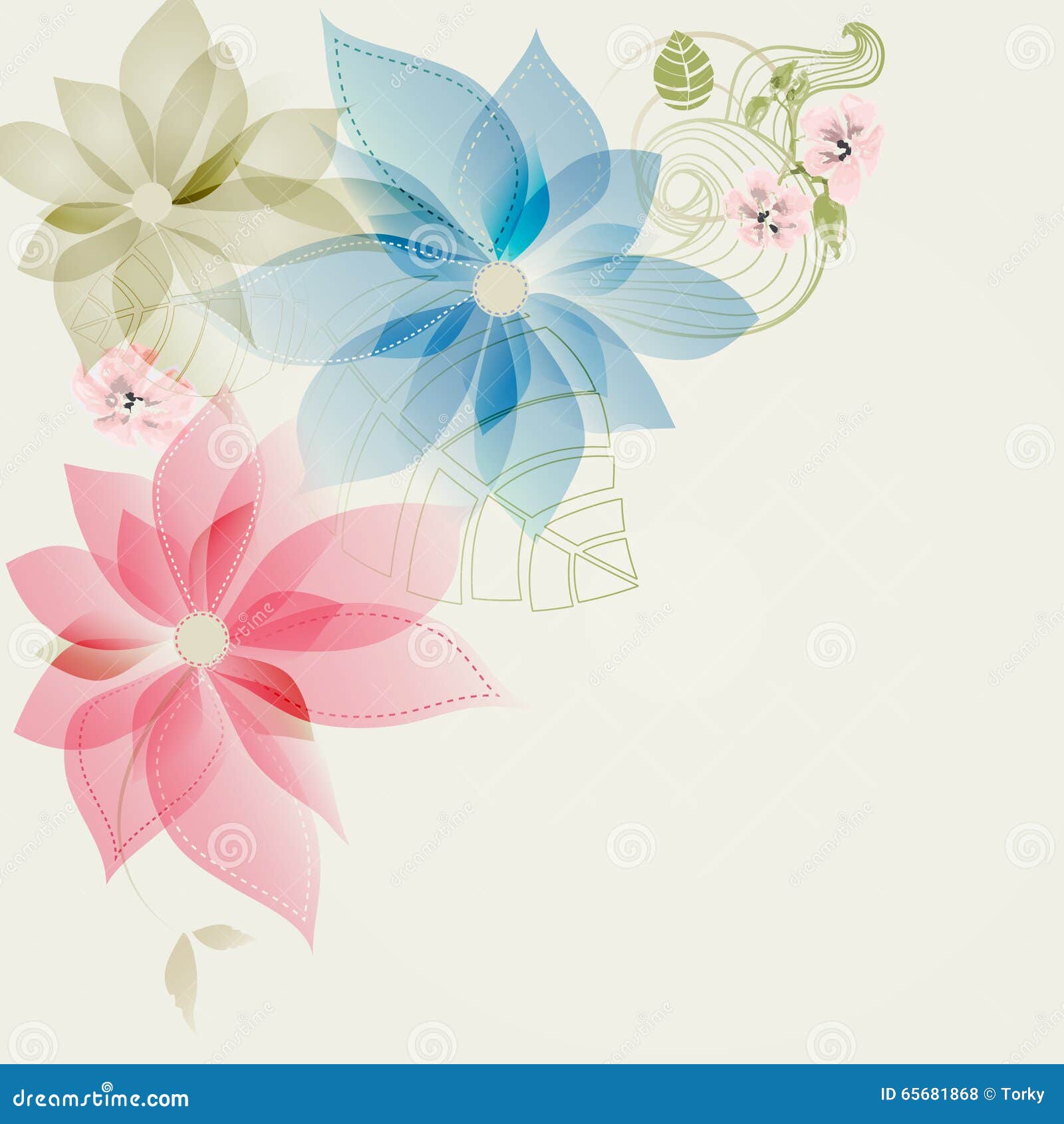Floral corner card stock vector. Illustration of delicate - 65681868