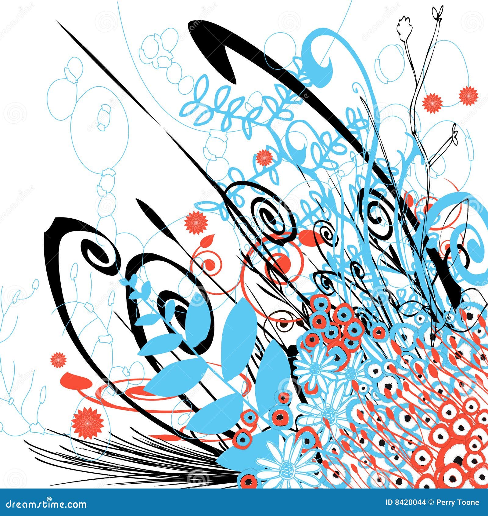 Floral Corner Design stock vector. Illustration of leaves - 8420044