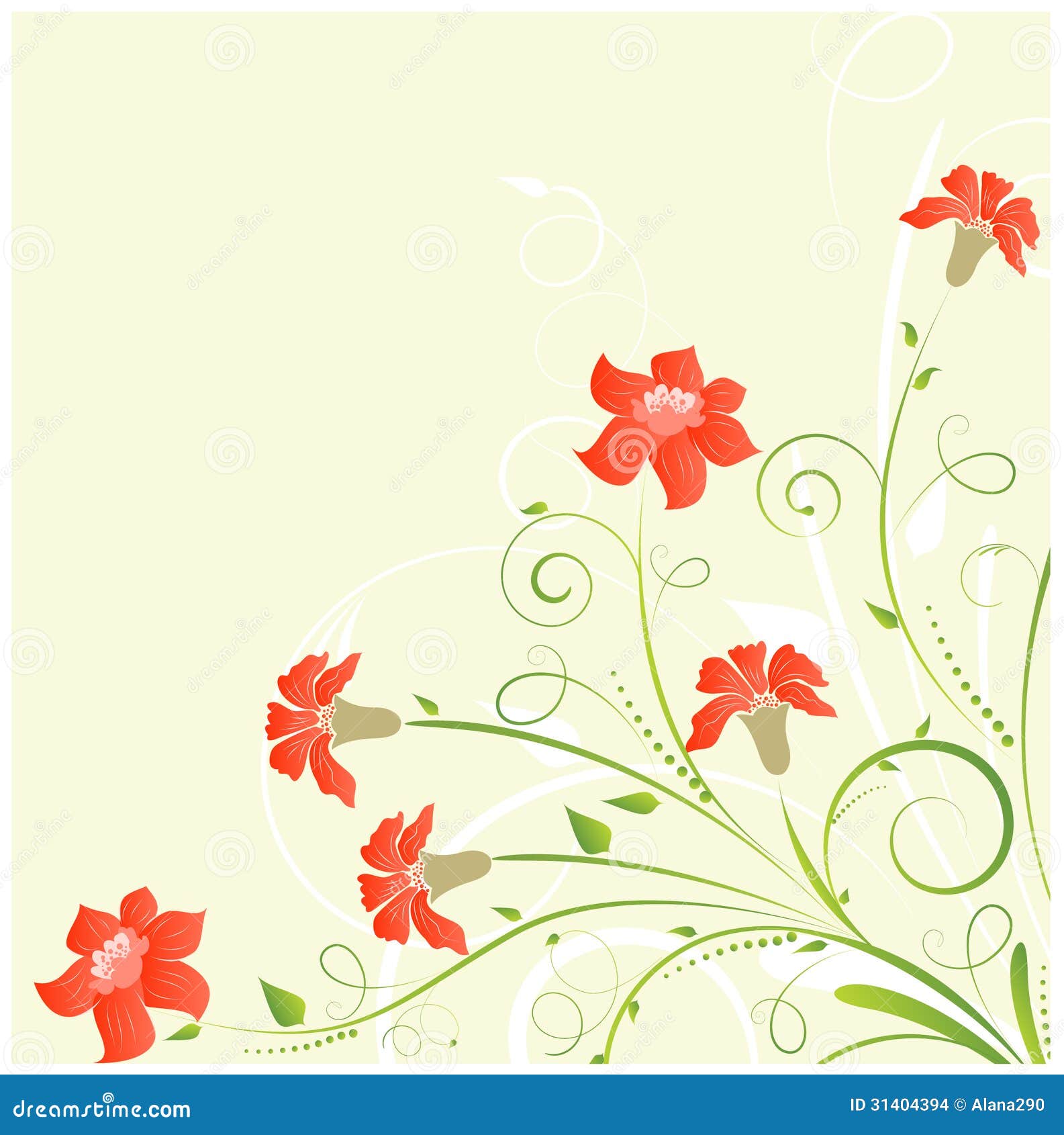 Floral corner with flowers stock vector. Illustration of floral - 31404394