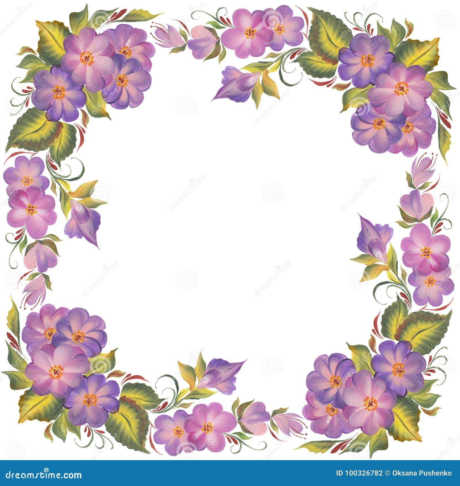 Floral corner frame stock illustration. Illustration of summer - 100326782