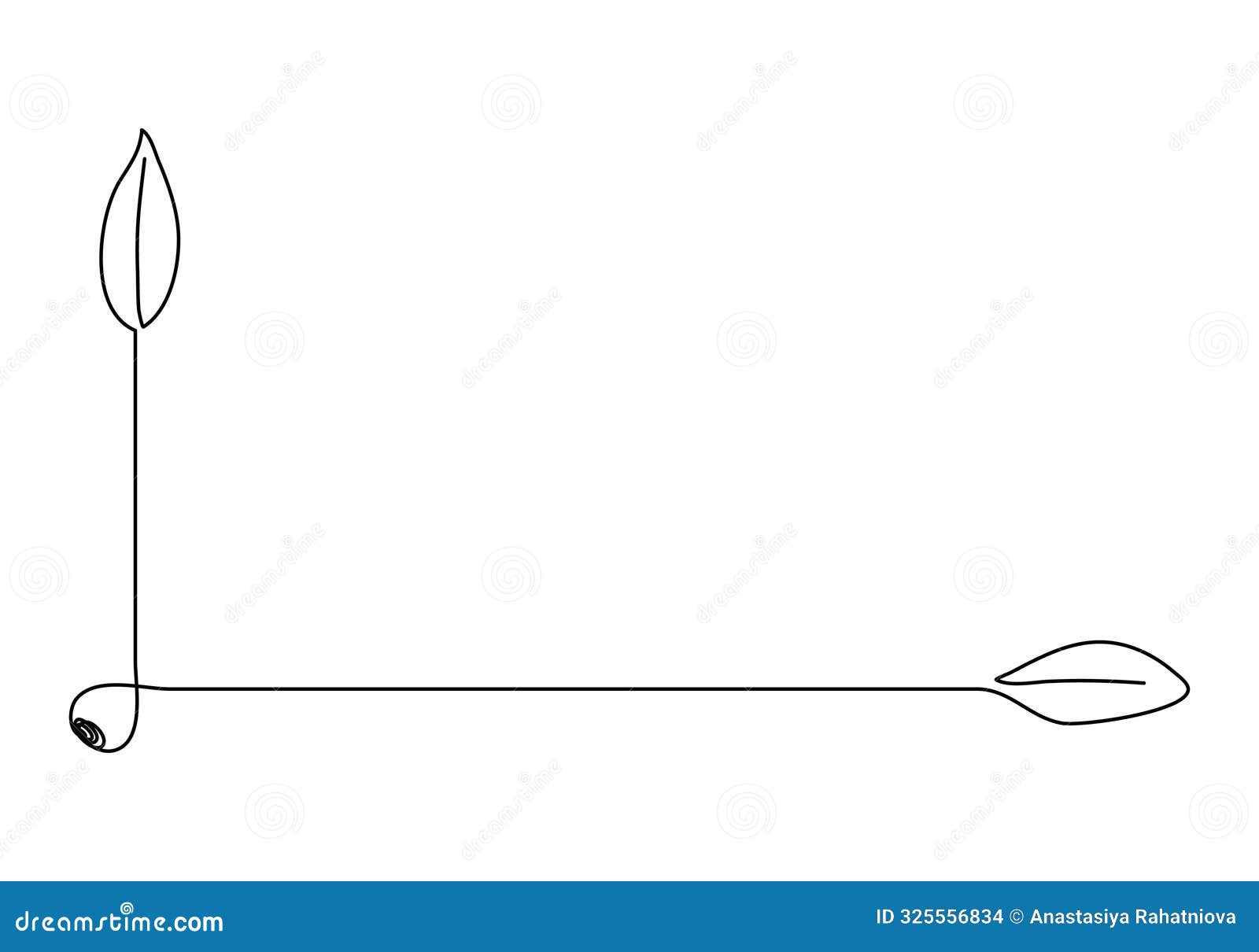 Floral Corner Frame, One Line Drawing Vector Illustration Stock Vector ...