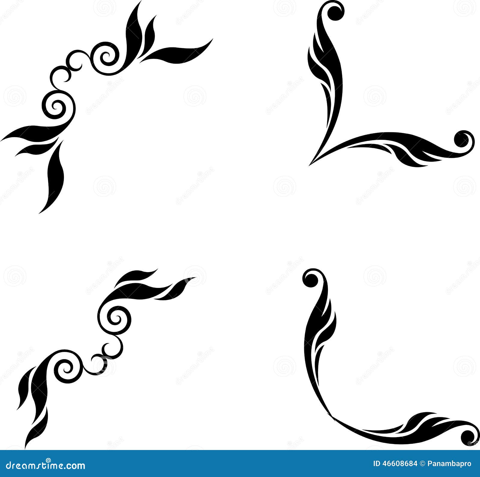 Floral corner stock vector. Illustration of element, shape - 46608684