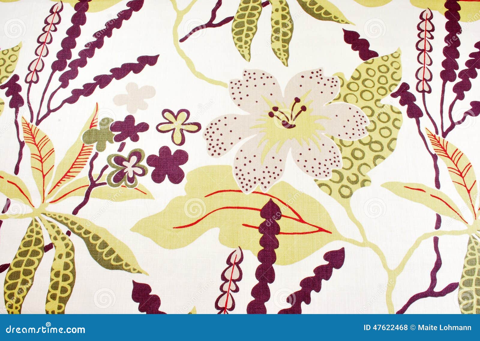 Floral cotton fabric stock photo. Image of cotton, purple - 47622468