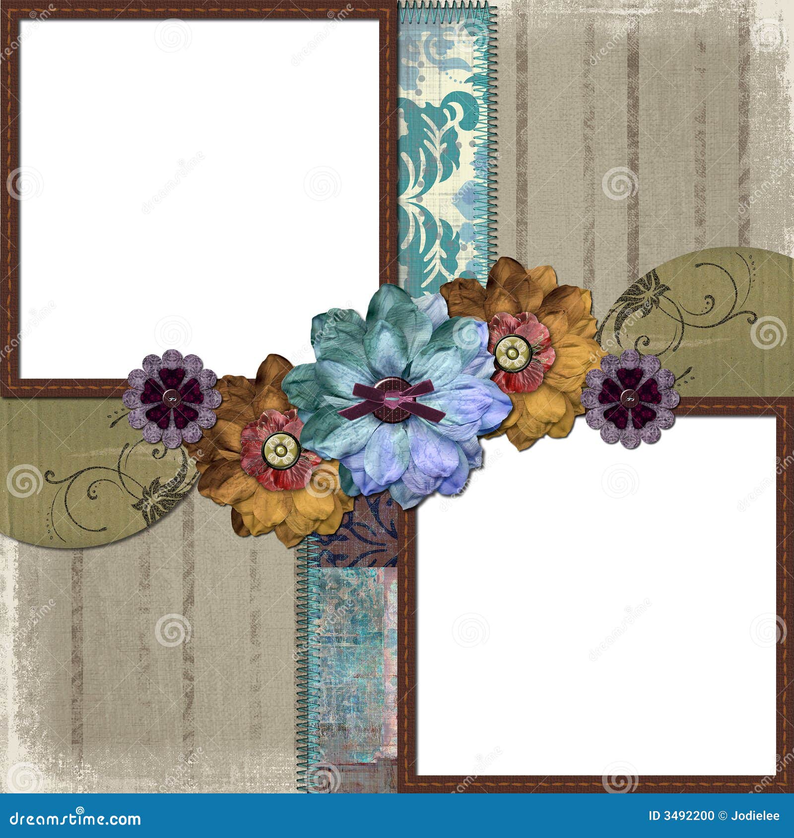 Floral Country Photo Frame stock illustration. Illustration of bohemian ...