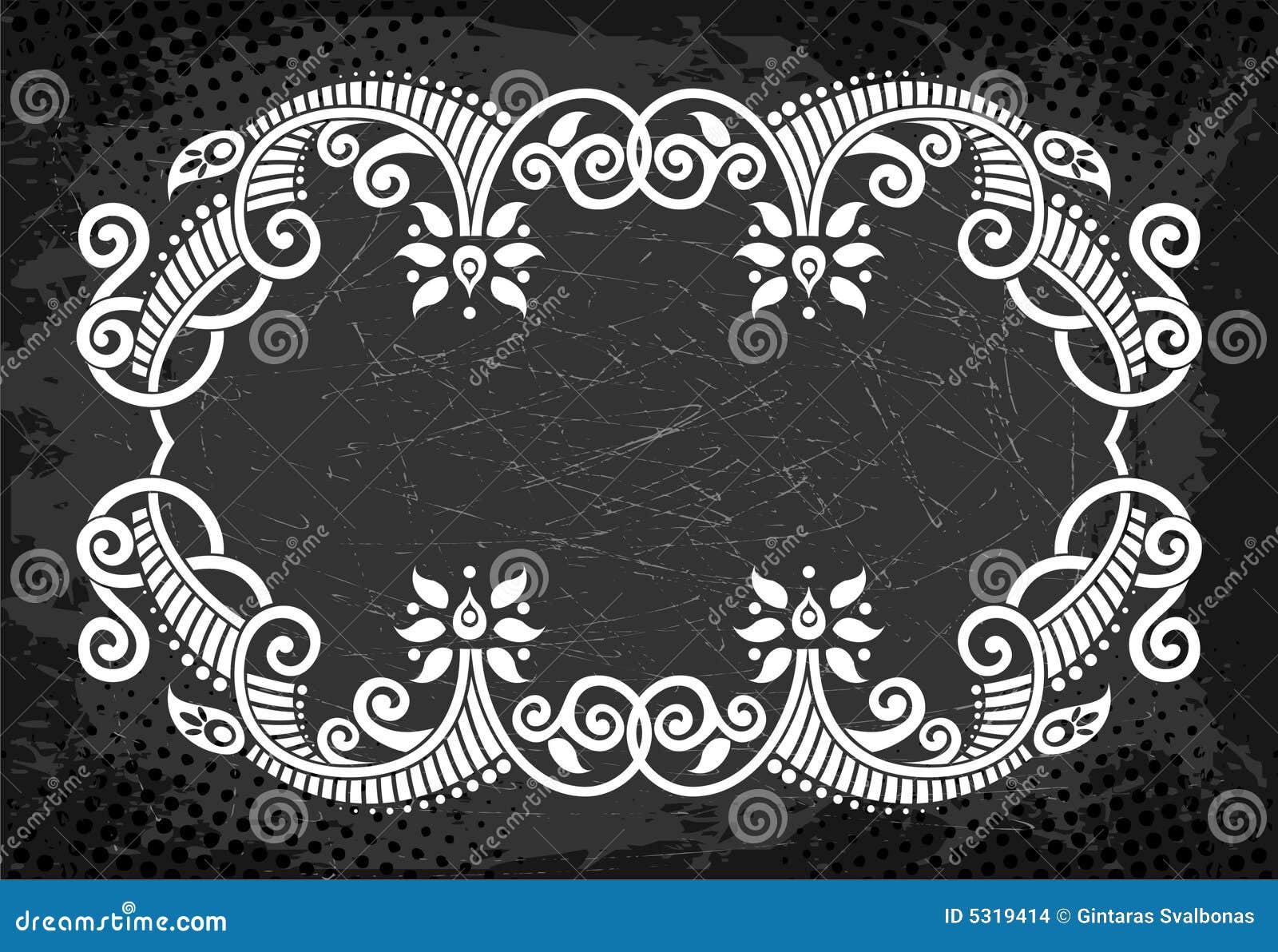 Floral curls frame stock vector. Illustration of grunge - 5319414