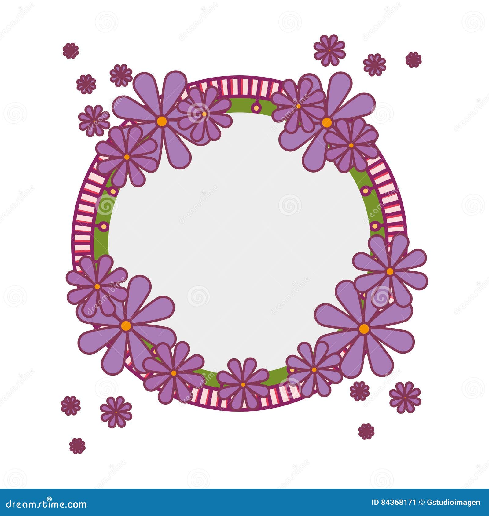 Floral Cute Frame Decorative Stock Illustration - Illustration of ...