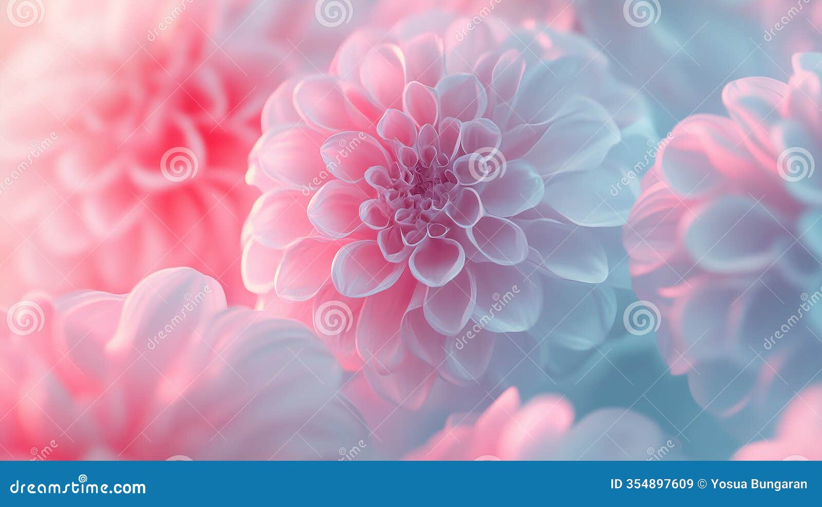 Floral Dahlia Background in Light Pastel Colors Stock Illustration ...