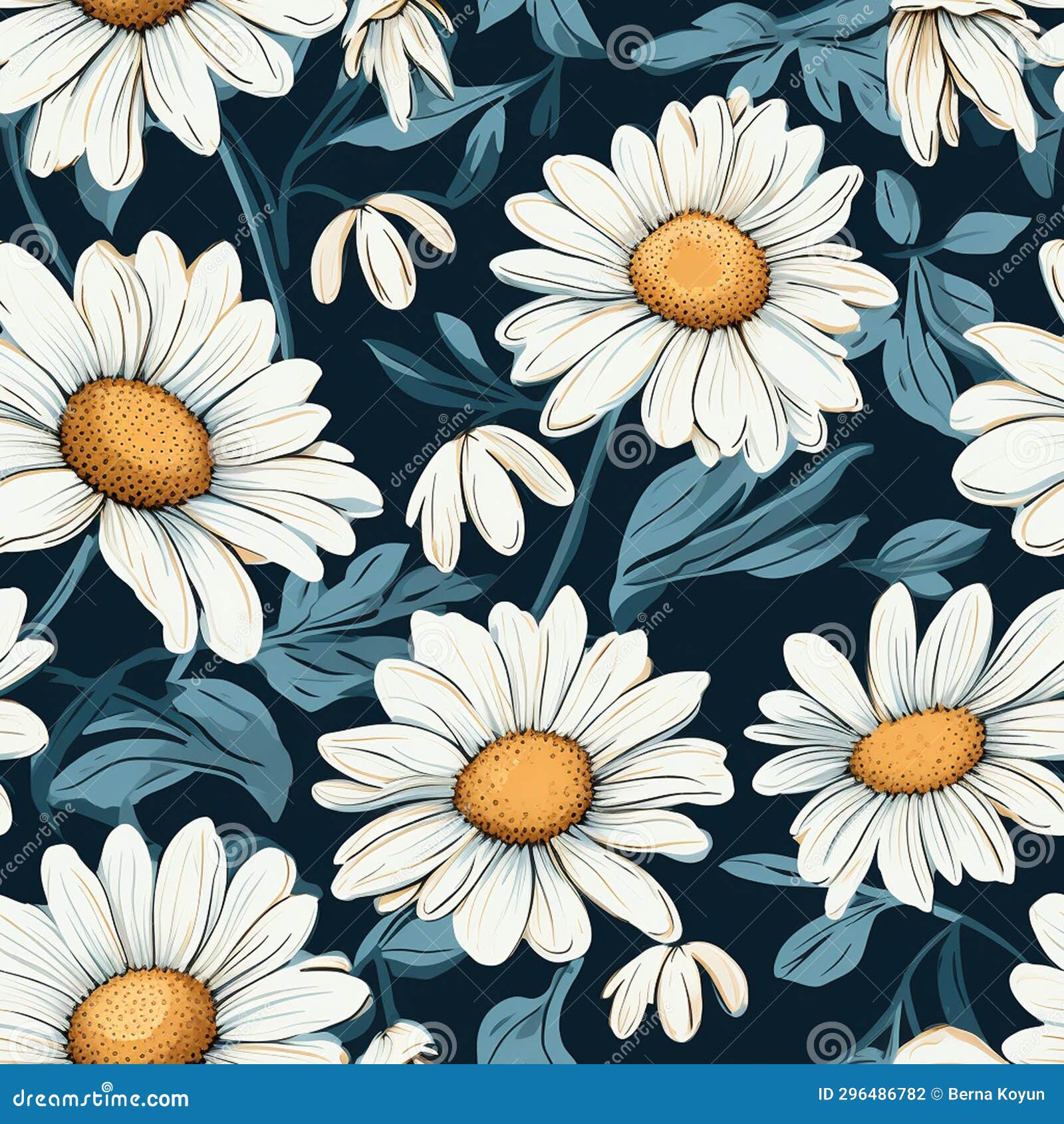 Floral Daisy Cover for Notebook Cover Stock Illustration - Illustration ...