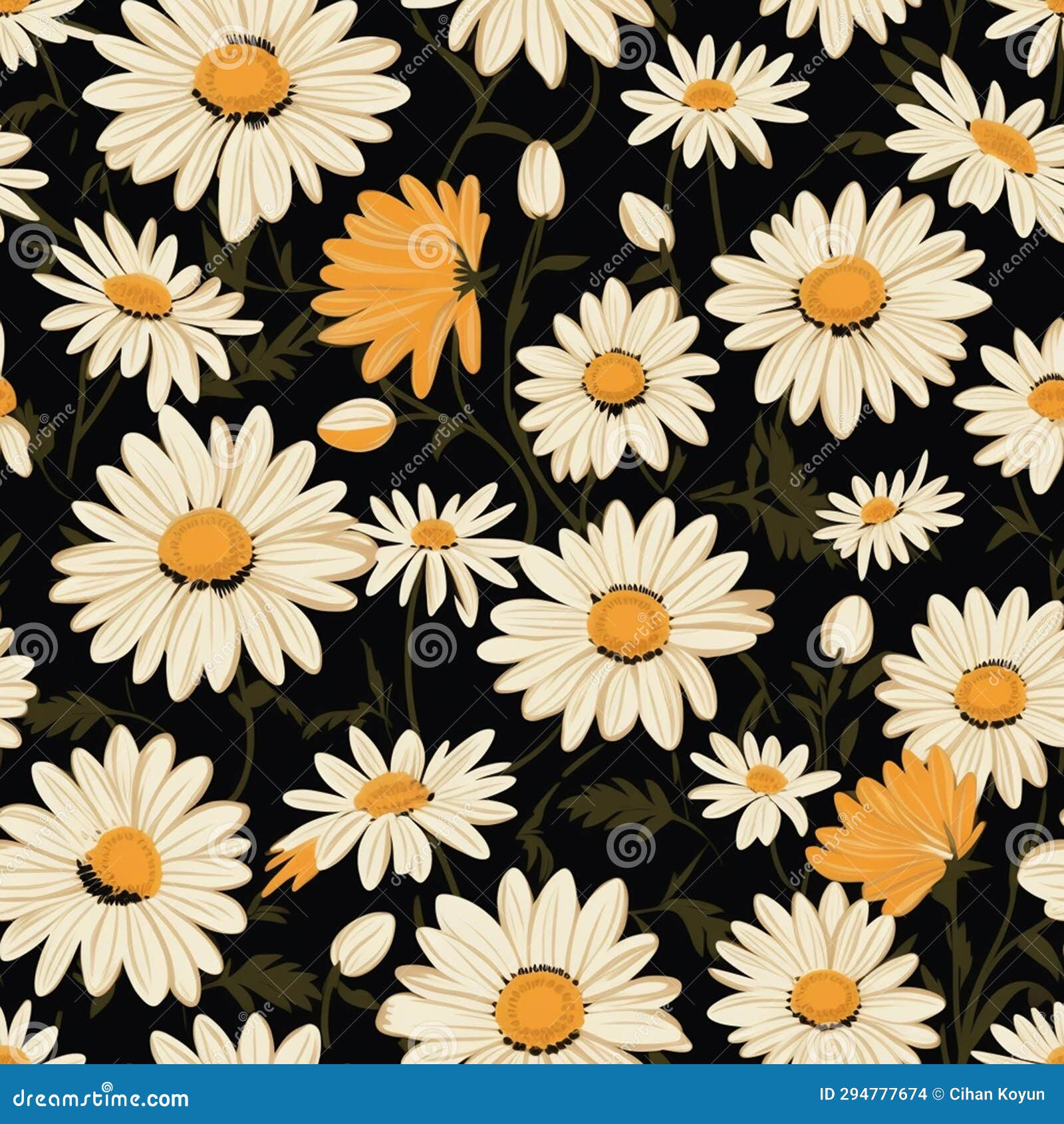 Floral Daisy Flyer for Flyer Design Stock Illustration - Illustration ...