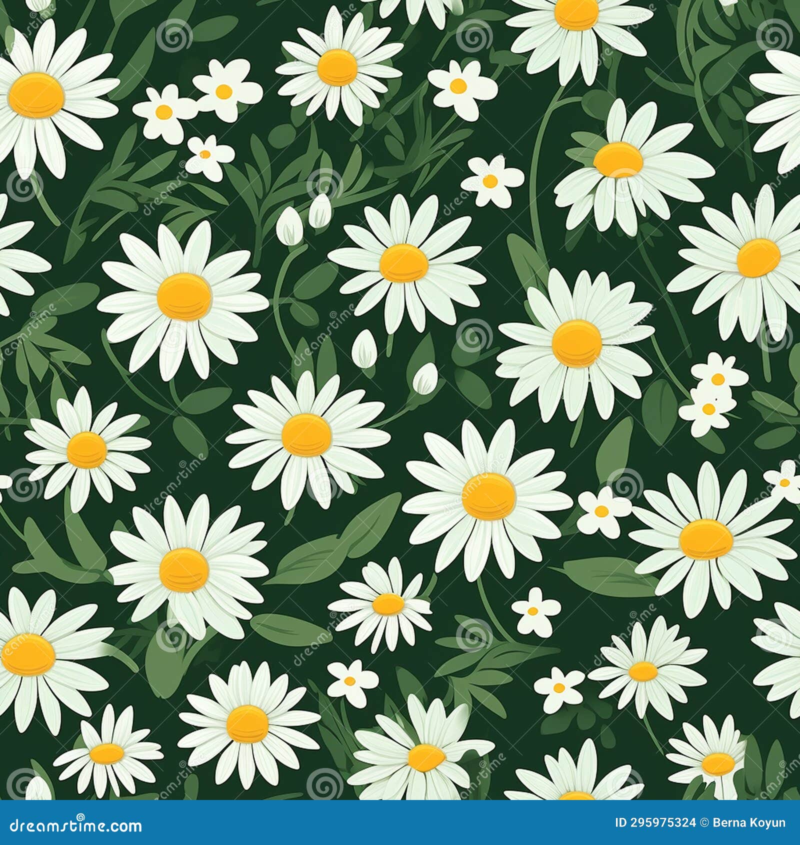 Floral Daisy Pattern for Gift Wrap Design Stock Illustration ...