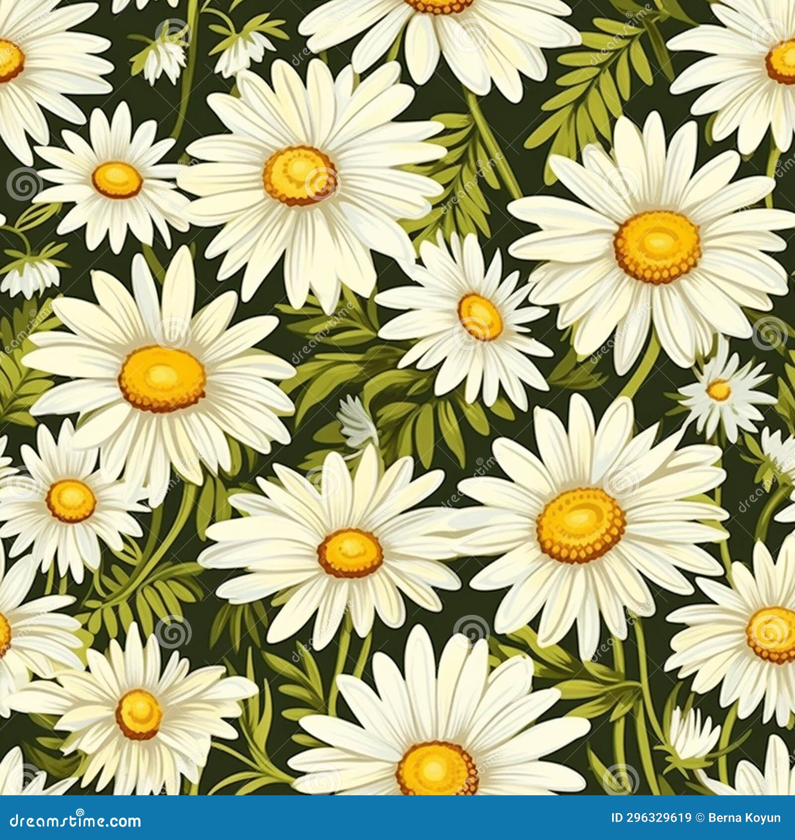 Floral Daisy Pattern for Mixed Media Art Stock Illustration ...