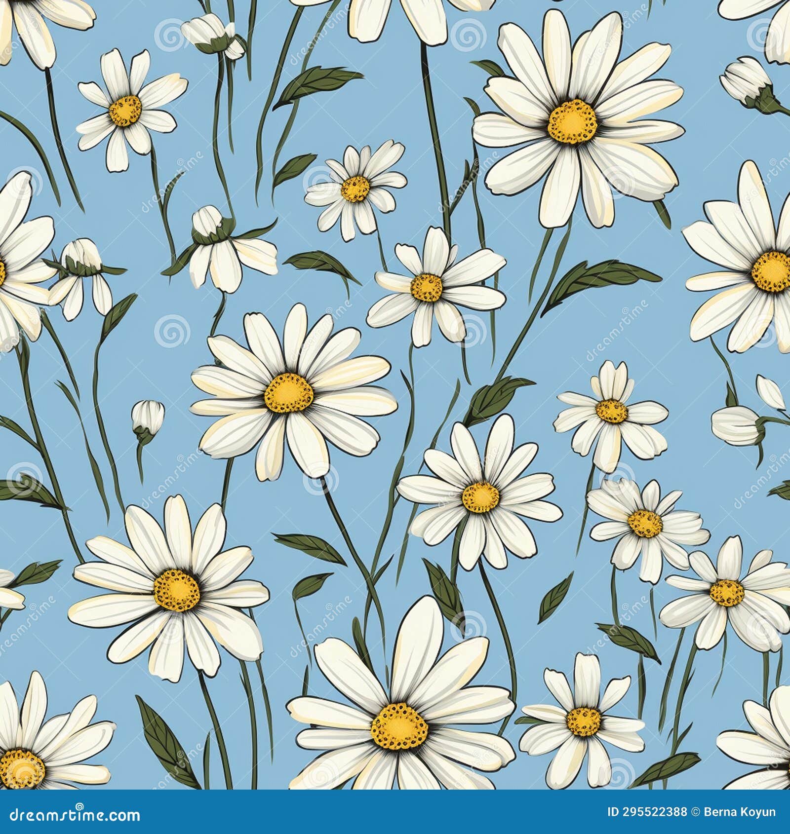 Floral Daisy Pattern for Poster Design Stock Illustration ...