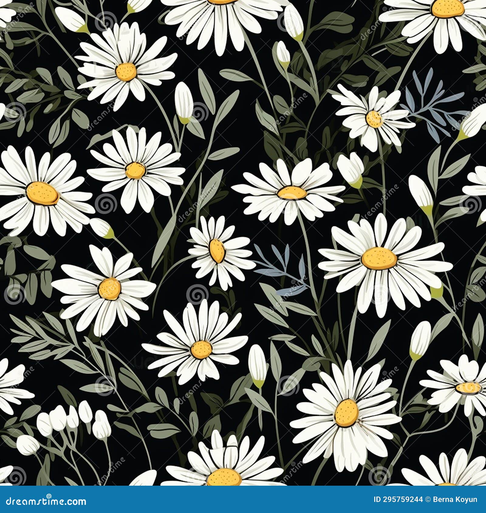 Floral Daisy Pattern for Poster Design Stock Illustration ...
