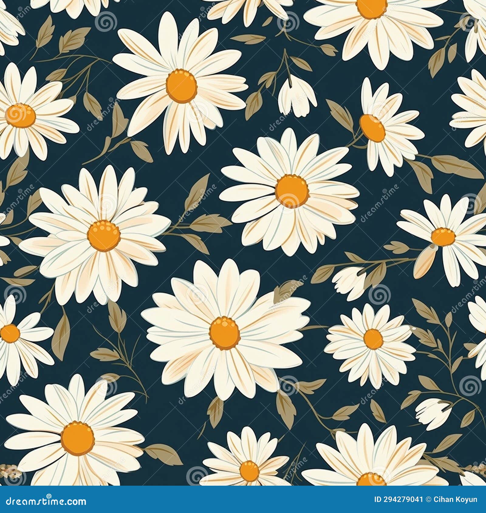 Floral Daisy Poster for Poster Design Stock Illustration - Illustration ...