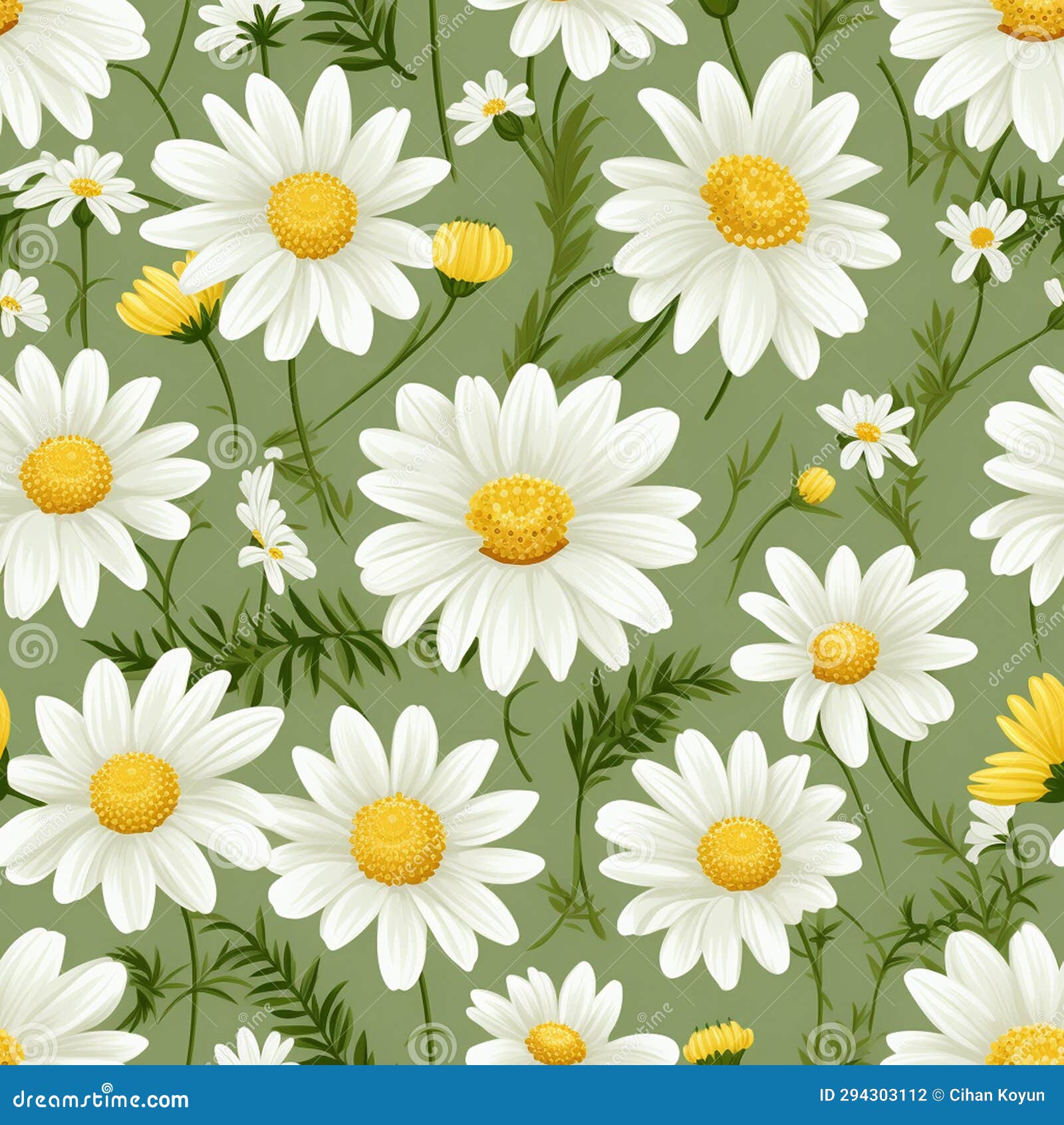 Floral Daisy Poster for Poster Design Stock Illustration - Illustration ...