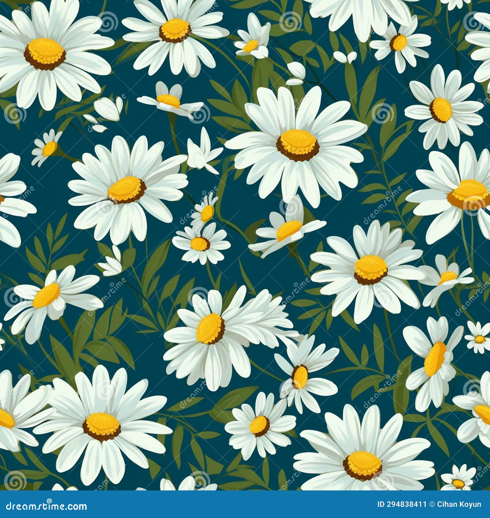 Floral Daisy Website Mockup for Realistic Preview Stock Illustration ...