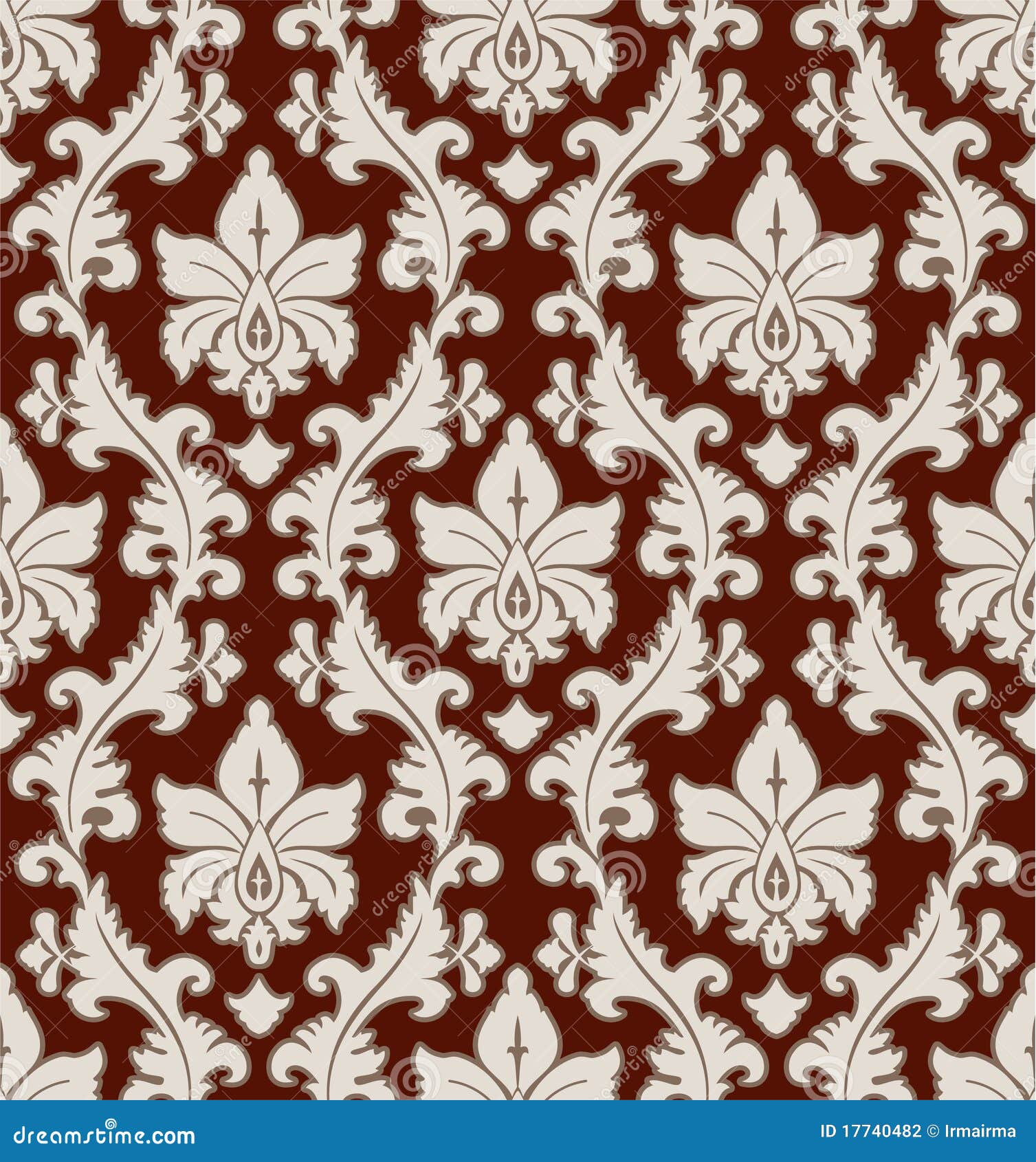 Floral damask pattern stock vector. Illustration of texture - 17740482