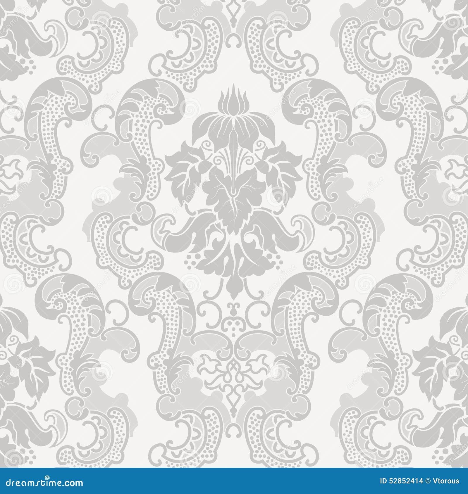 Floral damask pattern stock vector. Illustration of flower - 52852414