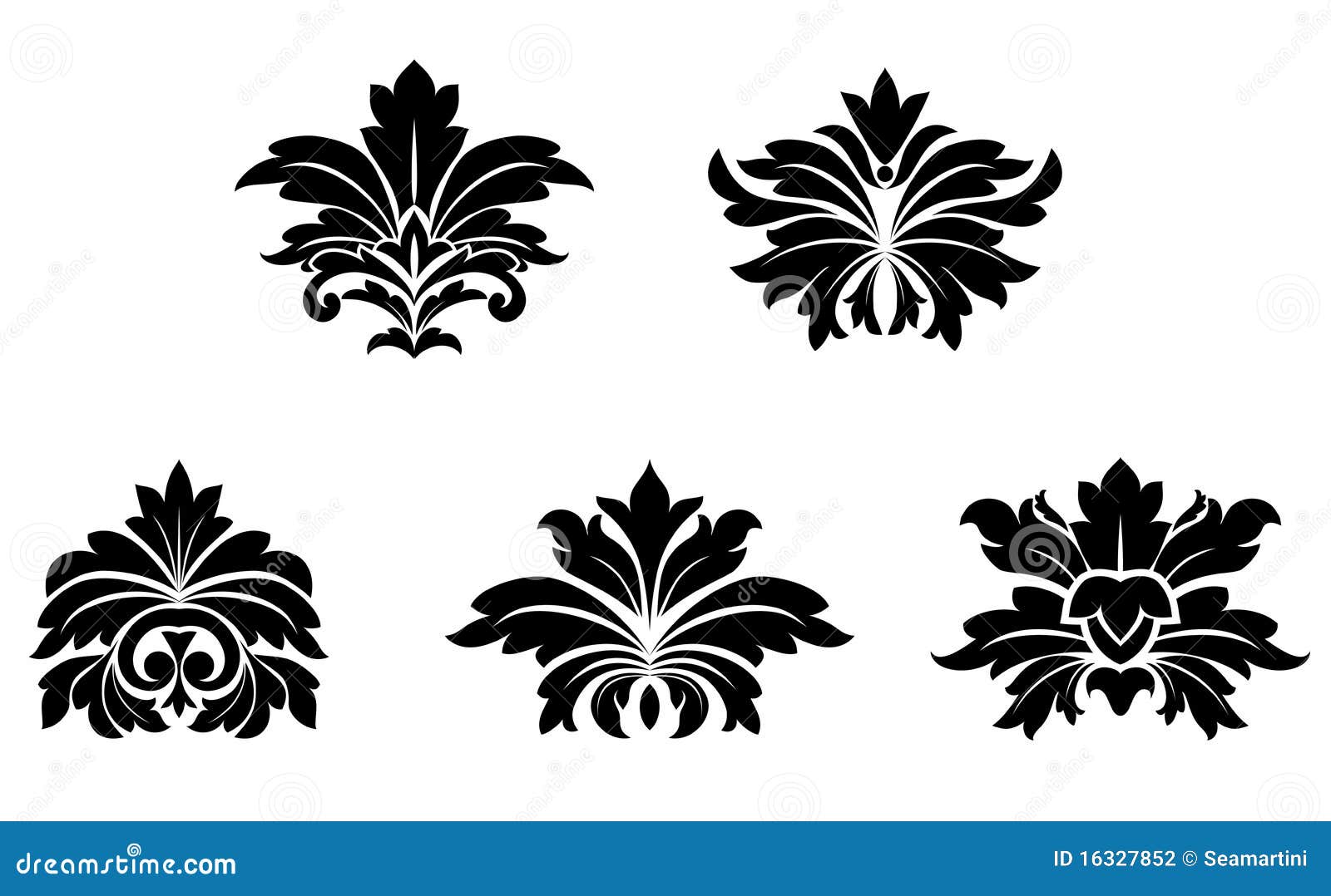 Floral damask patterns stock vector. Illustration of royal - 16327852