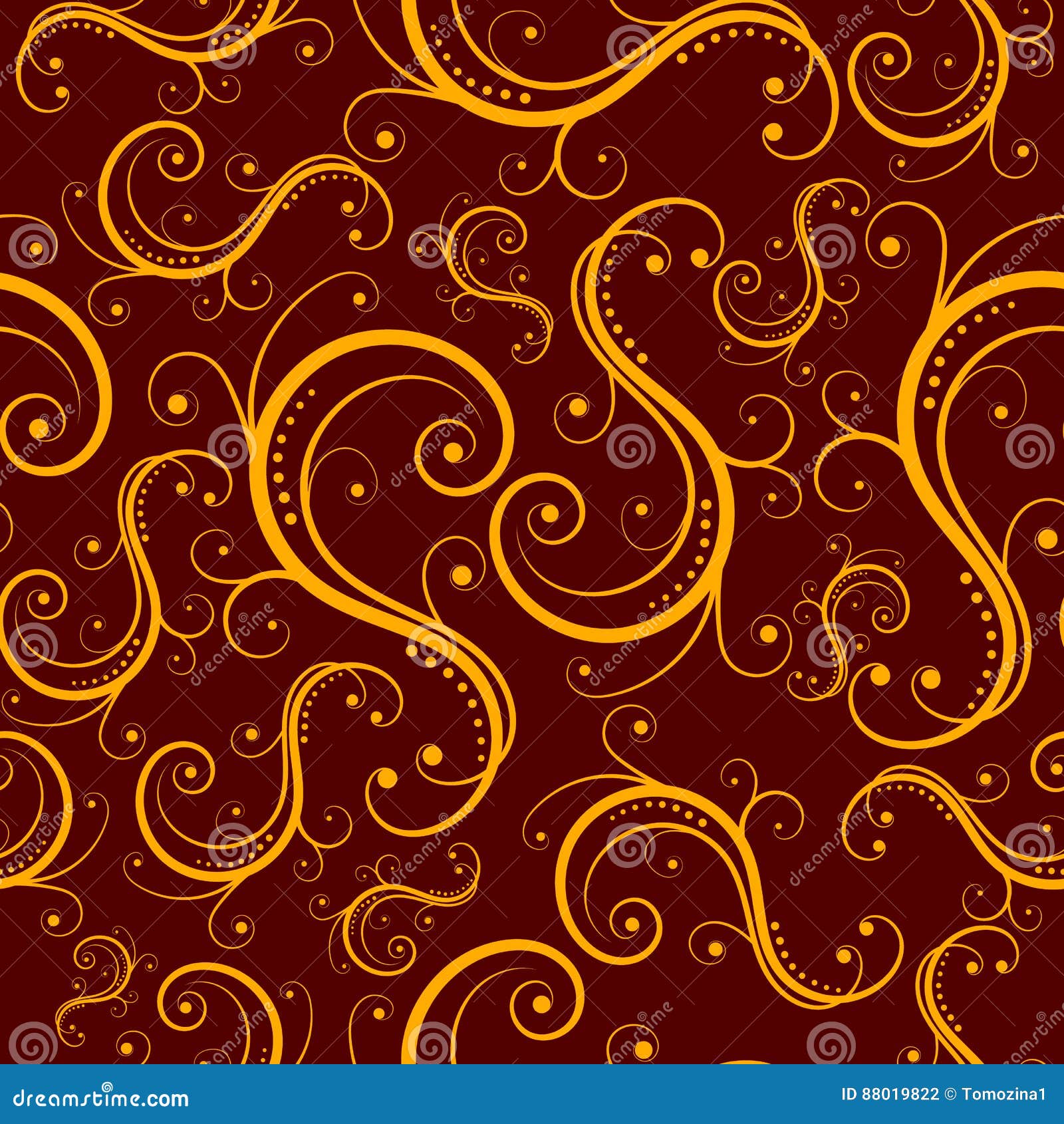 Floral Dark Red Seamless Pattern Stock Vector - Illustration of ...