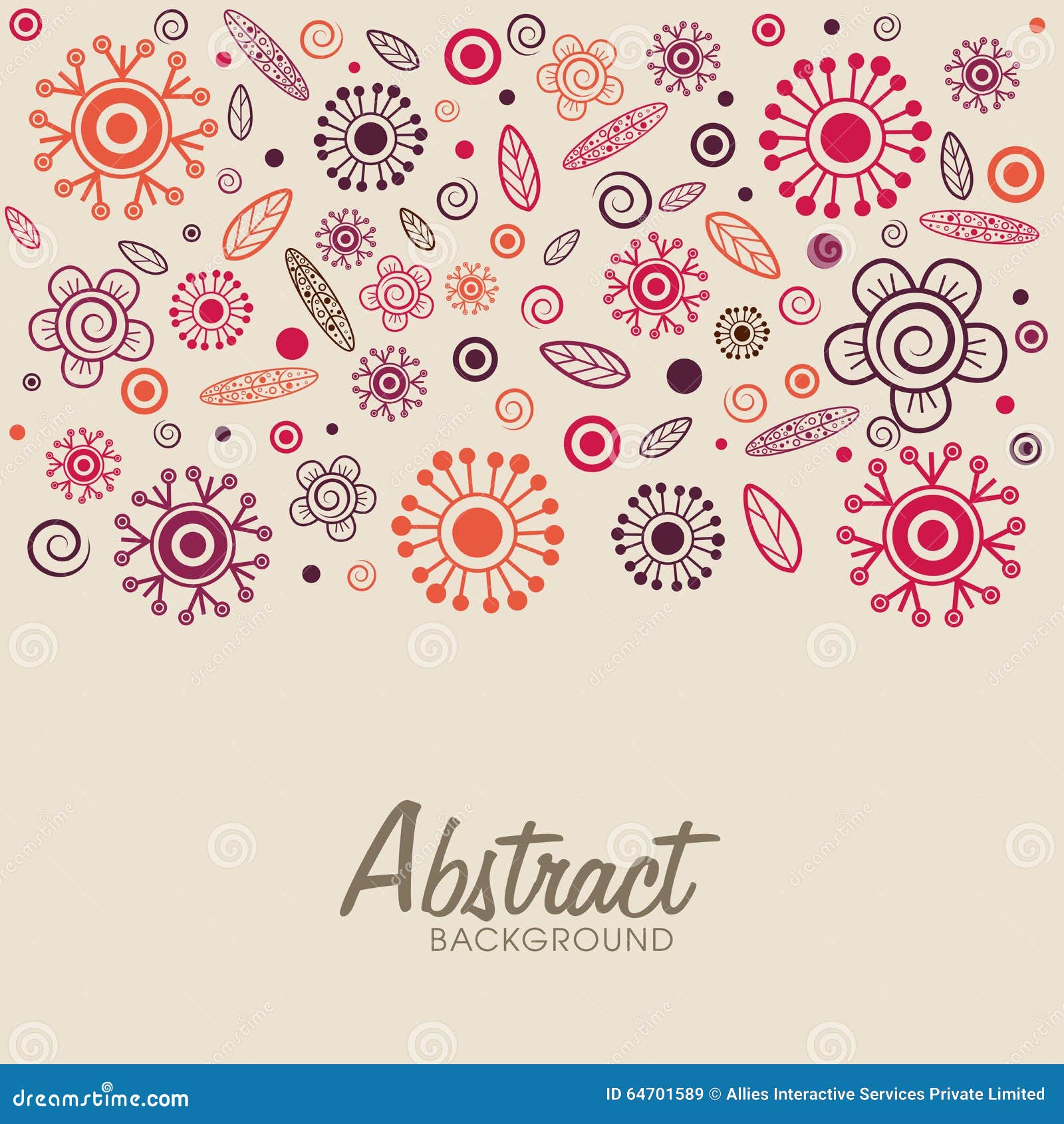 Floral Decorated Abstract Background. Stock Illustration - Illustration ...