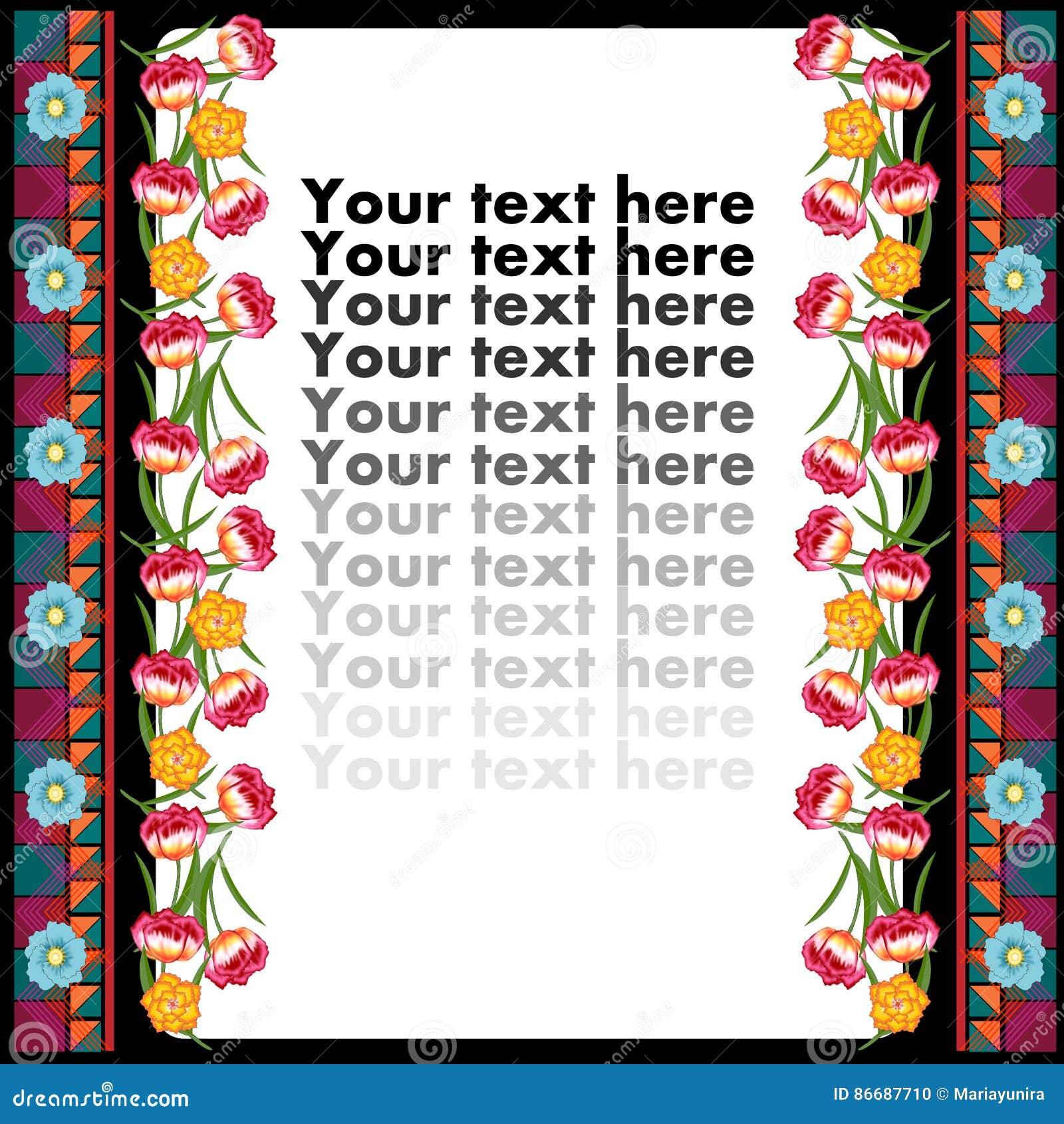 Floral Decorations Border Background Stock Illustration - Illustration ...