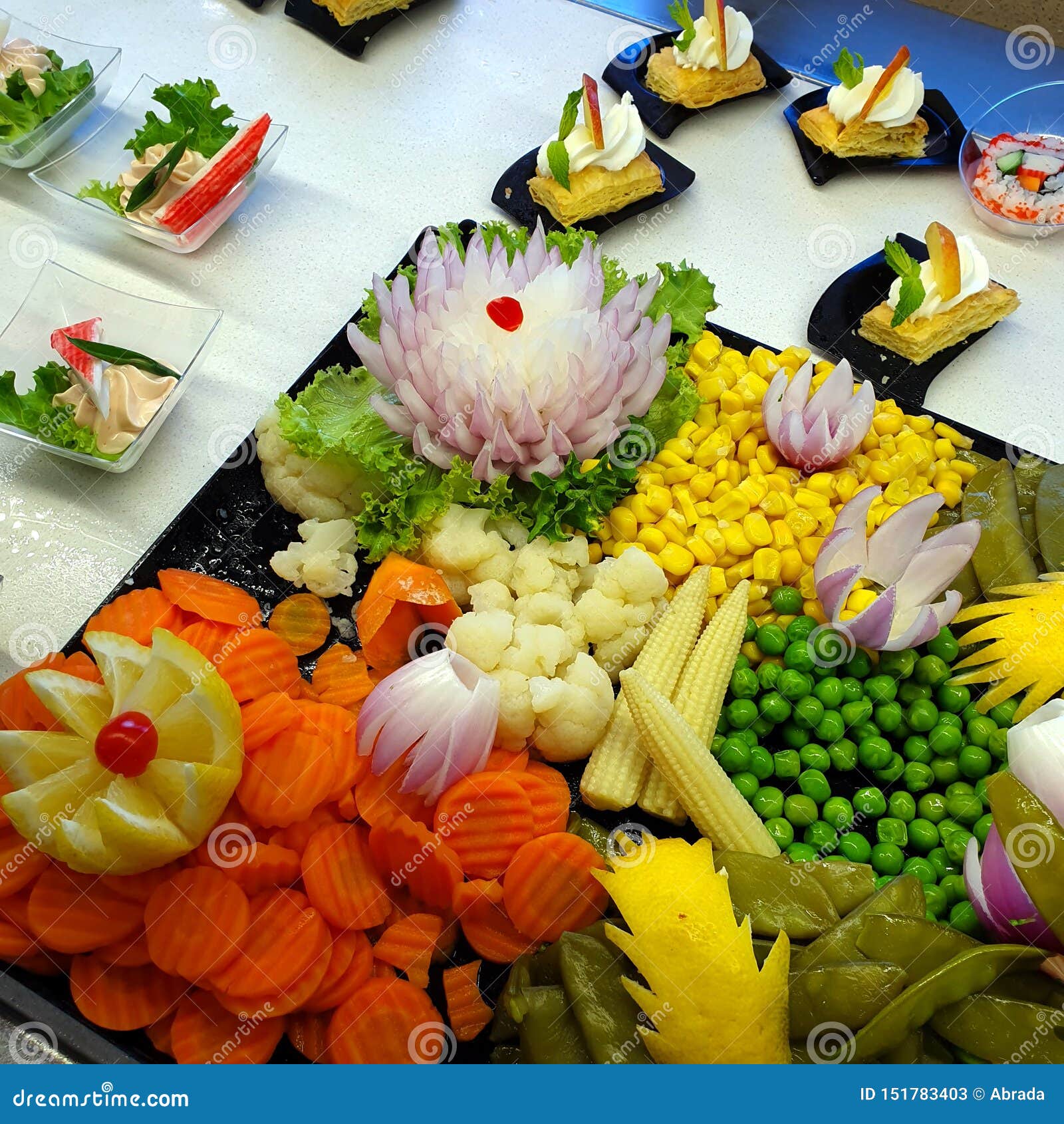 Vegetable decorations. stock image. Image of flower - 151783403