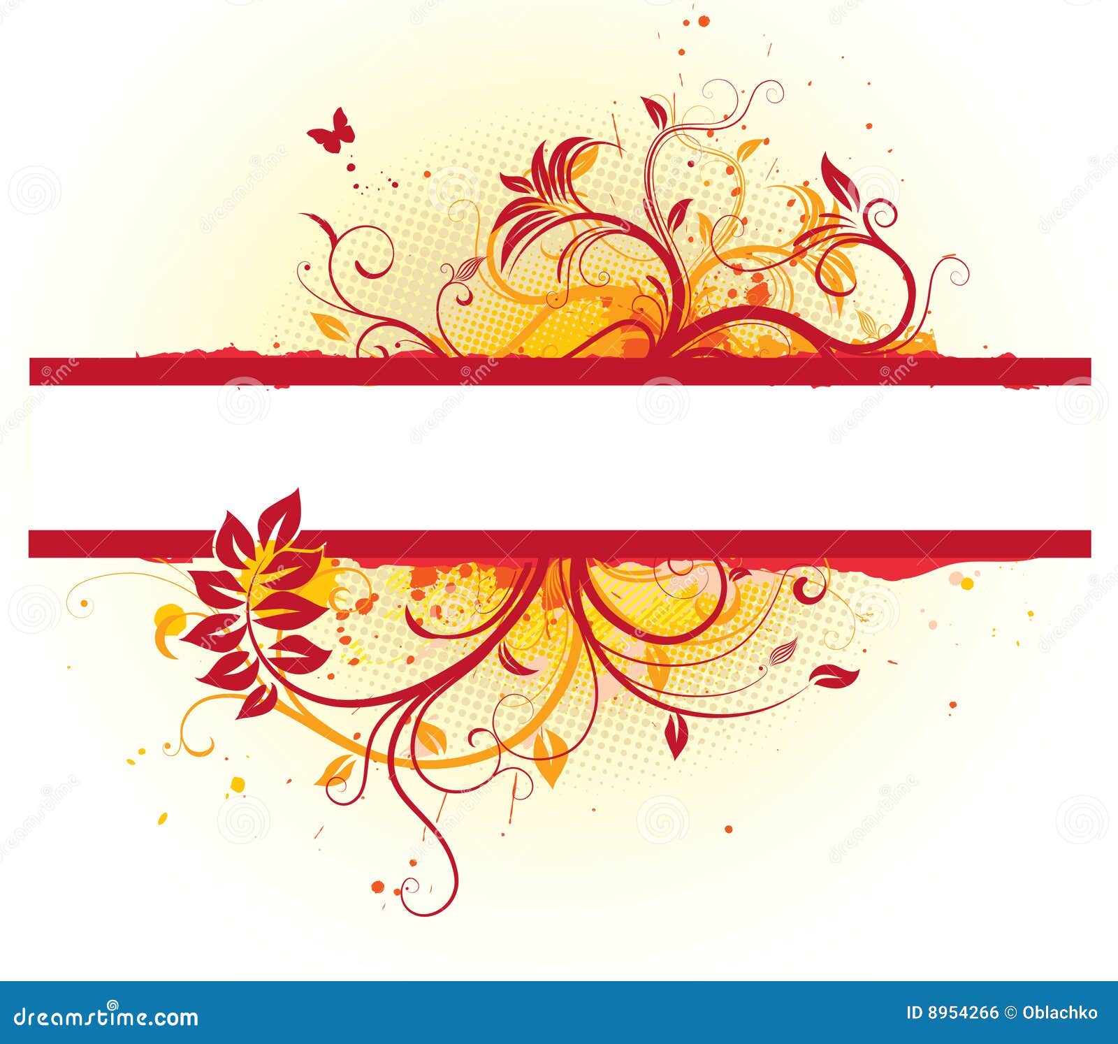 Floral Decorative banner stock vector. Illustration of graphic - 8954266