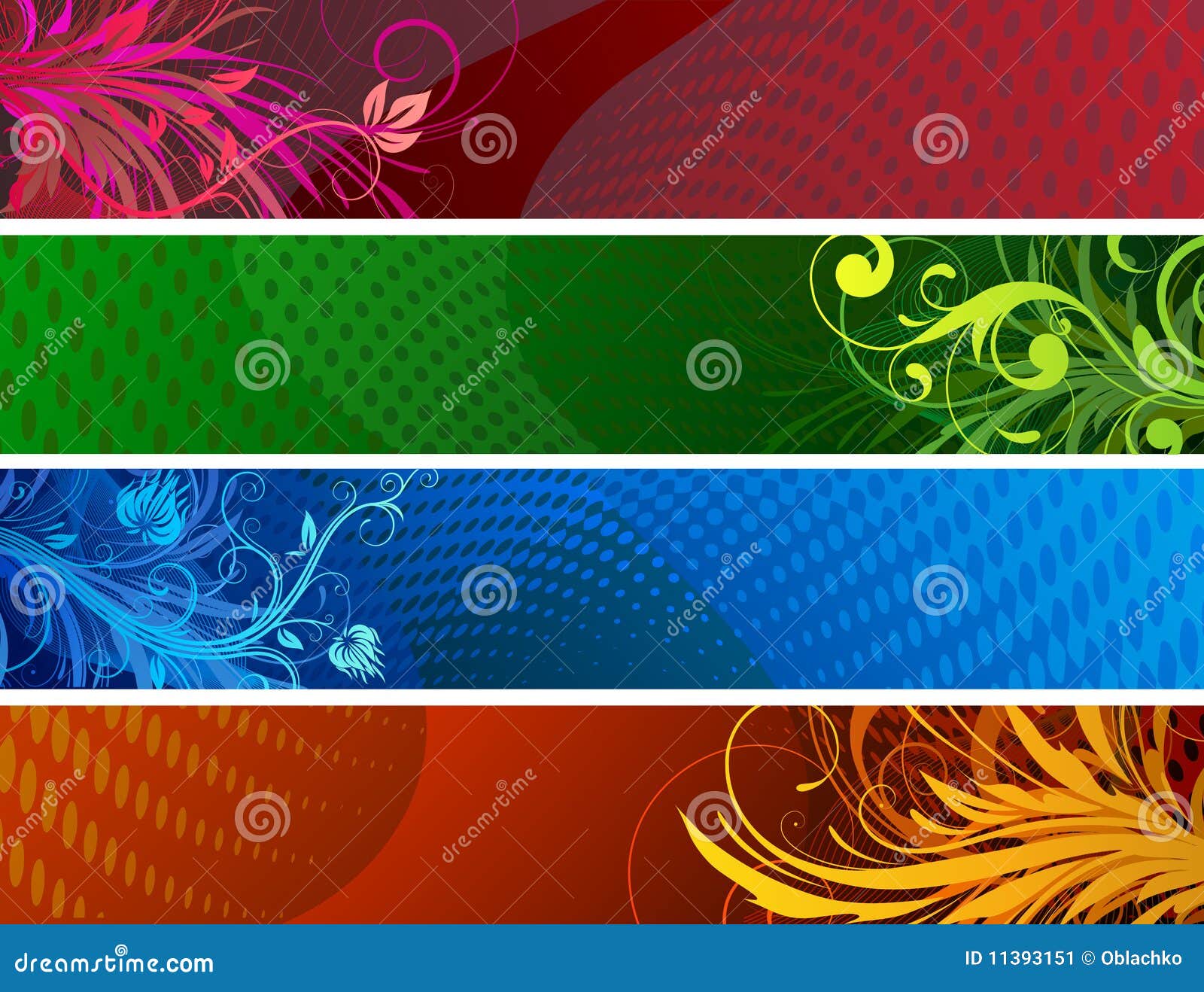 Floral Decorative banners stock vector. Illustration of design - 11393151