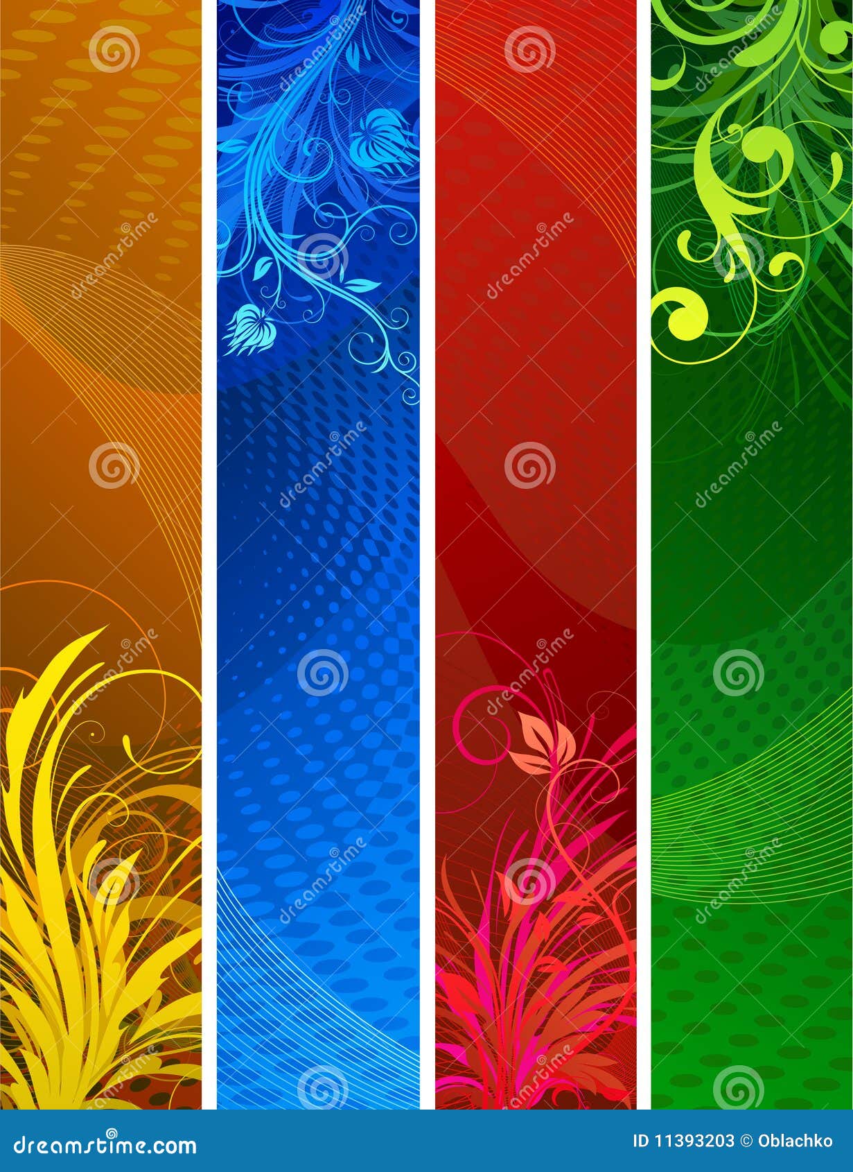 Floral Decorative banners stock vector. Illustration of decor - 11393203