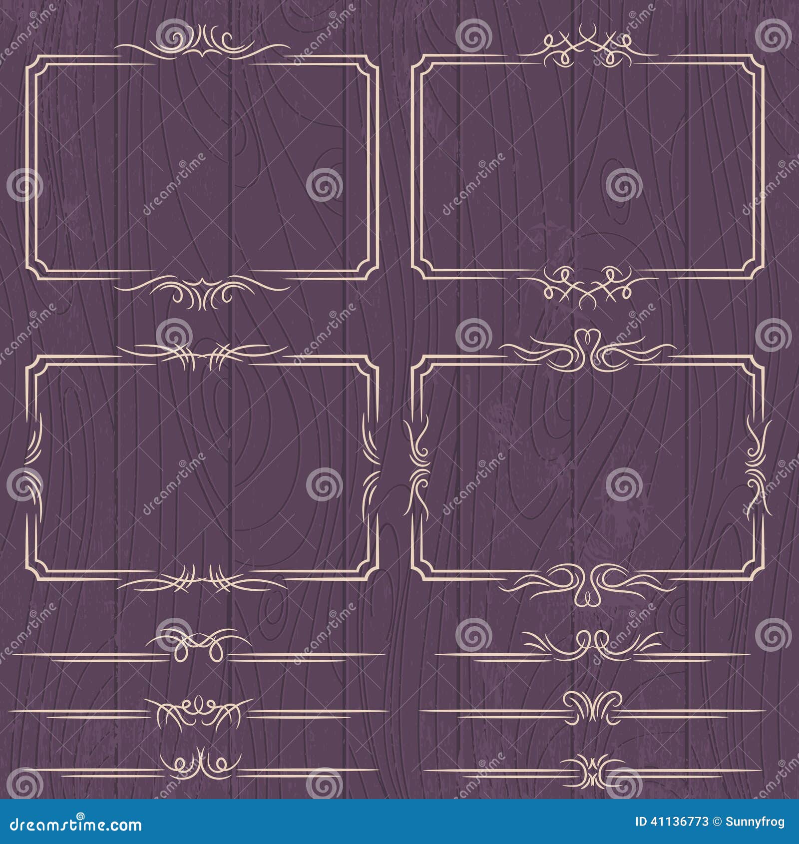 Floral Decorative Borders, Ornamental Rules, Divid Stock Vector ...