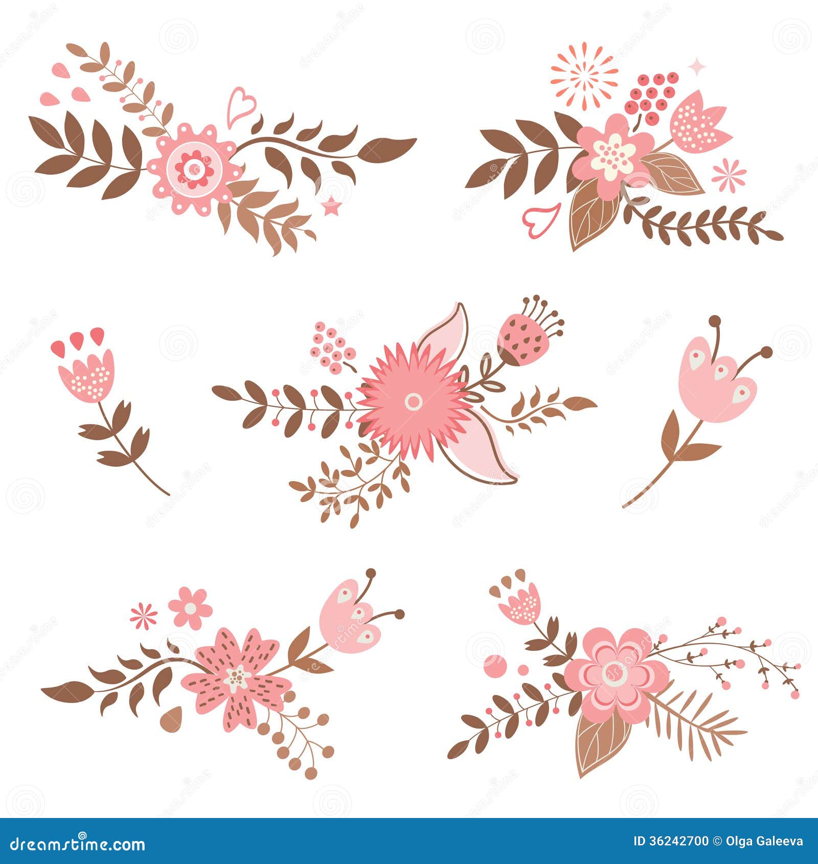 Floral decorative elements stock vector. Illustration of laurel - 36242700