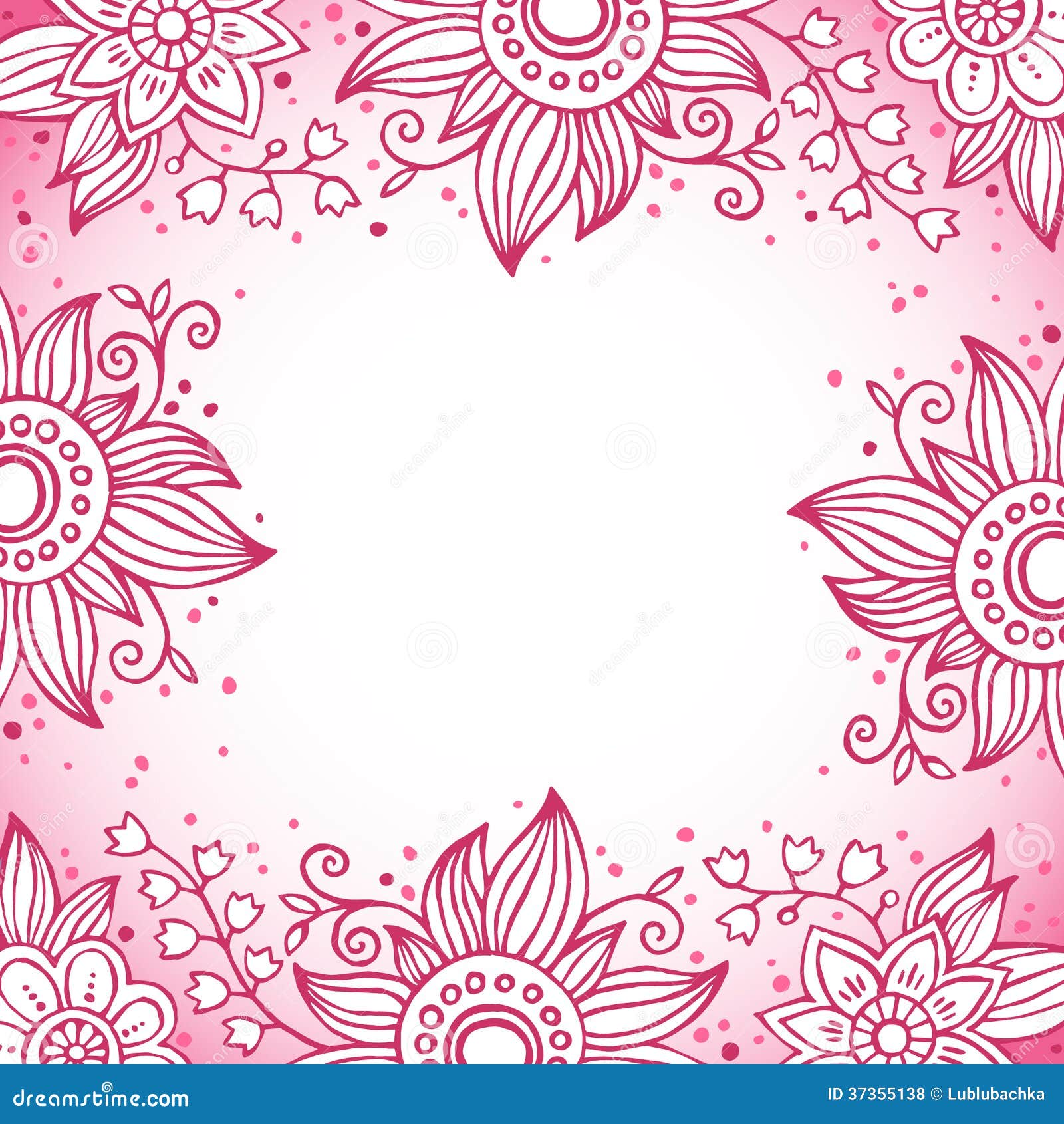Floral Decorative Frame in Pink Colors Stock Vector - Illustration of ...