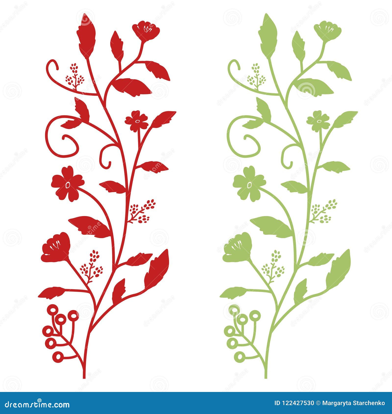 Floral decorative elements stock vector. Illustration of foliage ...