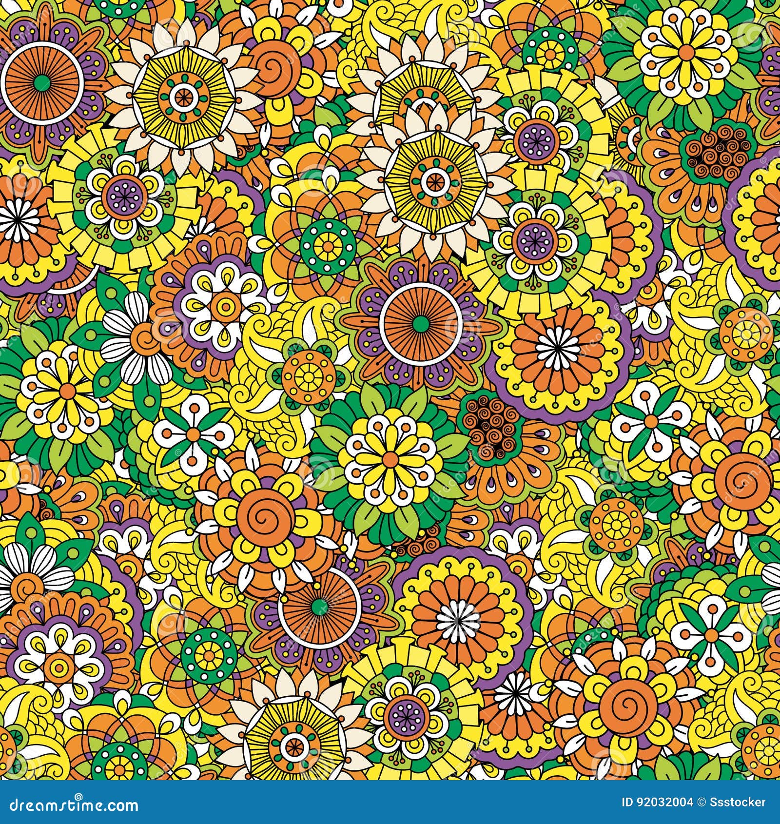 Floral Decorative Mandala Style Pattern Stock Vector - Illustration of ...