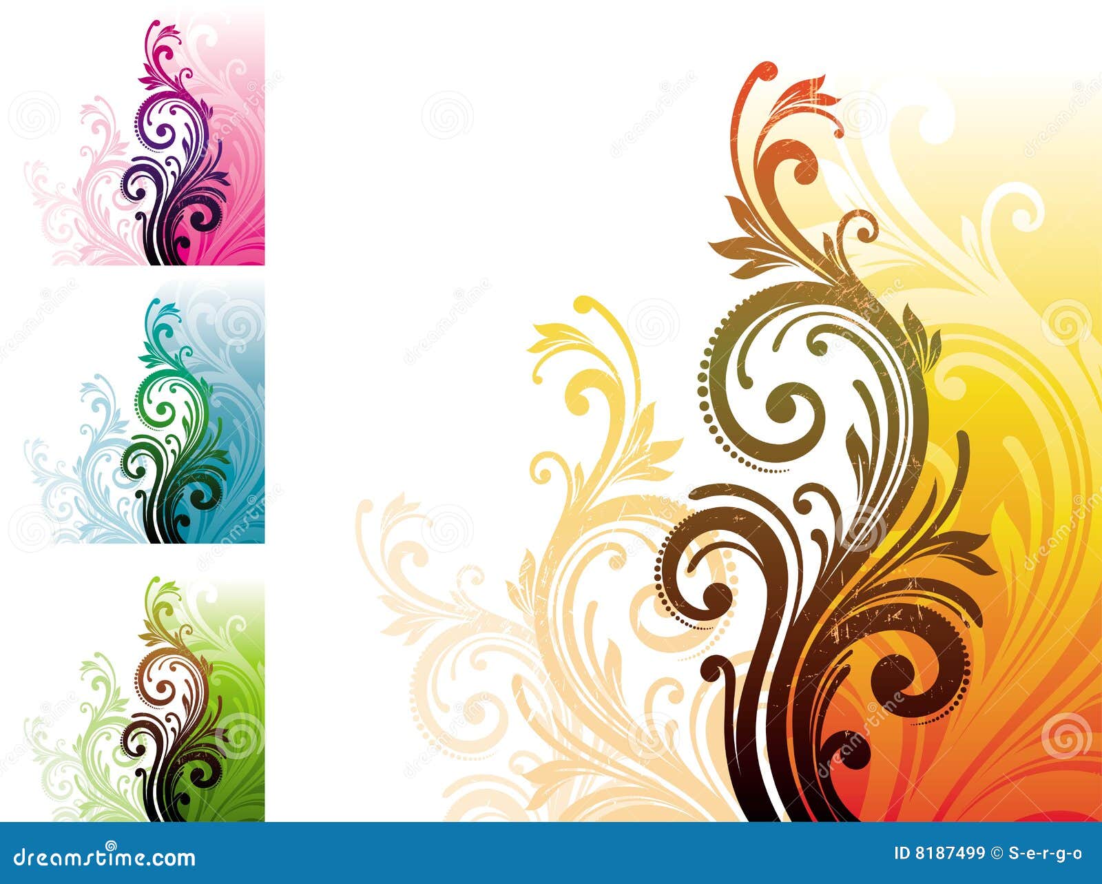 Floral decorative ornament stock vector. Illustration of foliage - 8187499