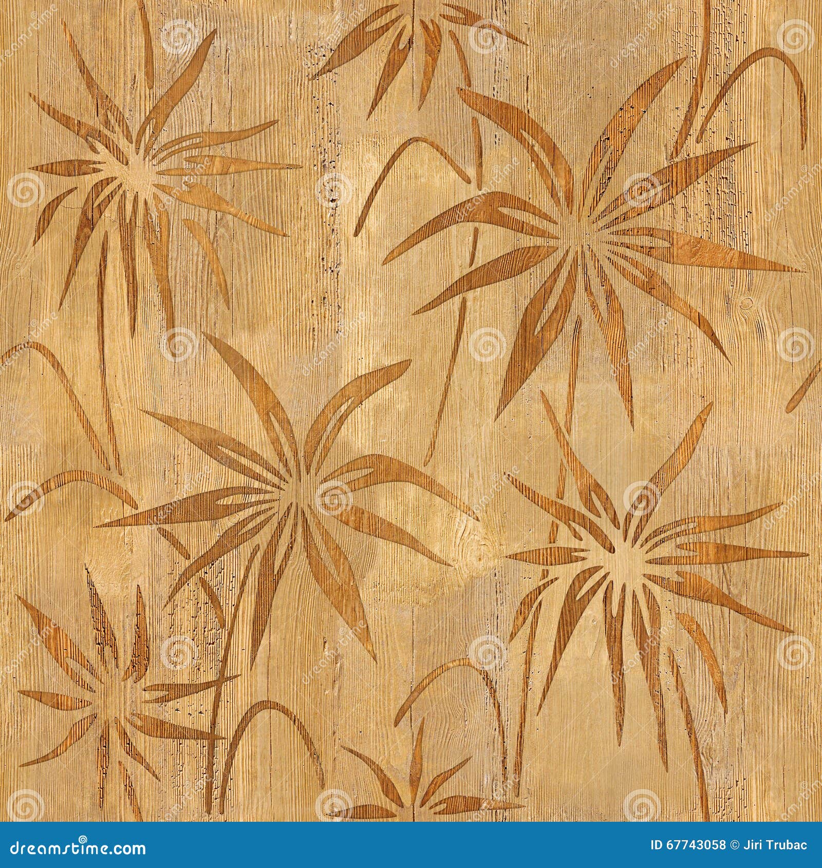 Floral Decorative Pattern - Wood Texture Stock Illustration ...