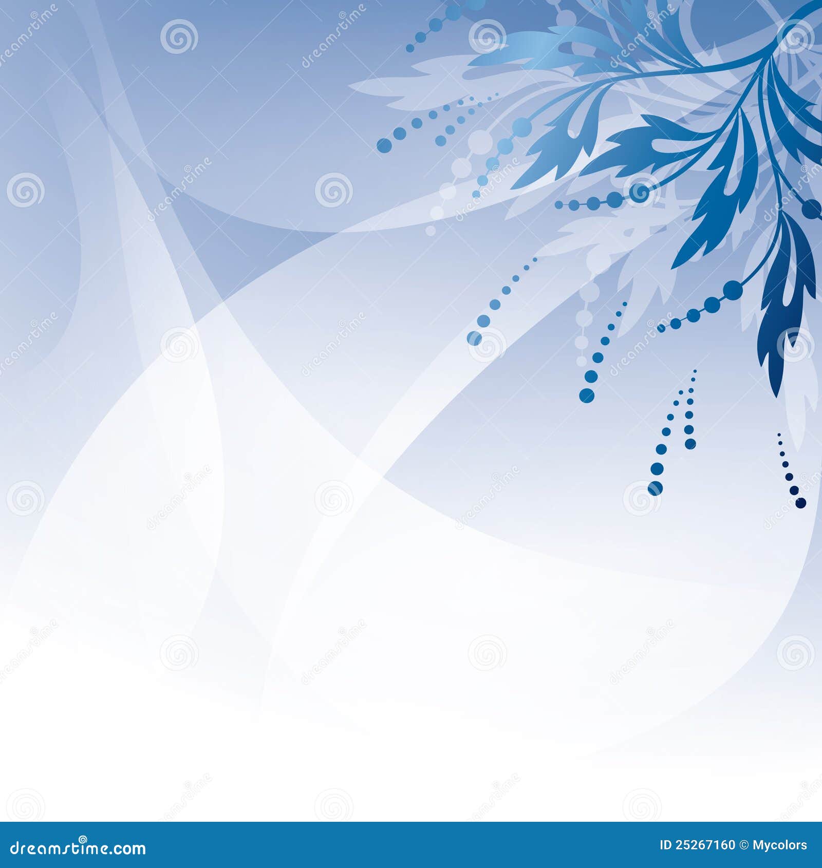 Floral Decorative Vector Card with Wavy Lines Stock Vector ...