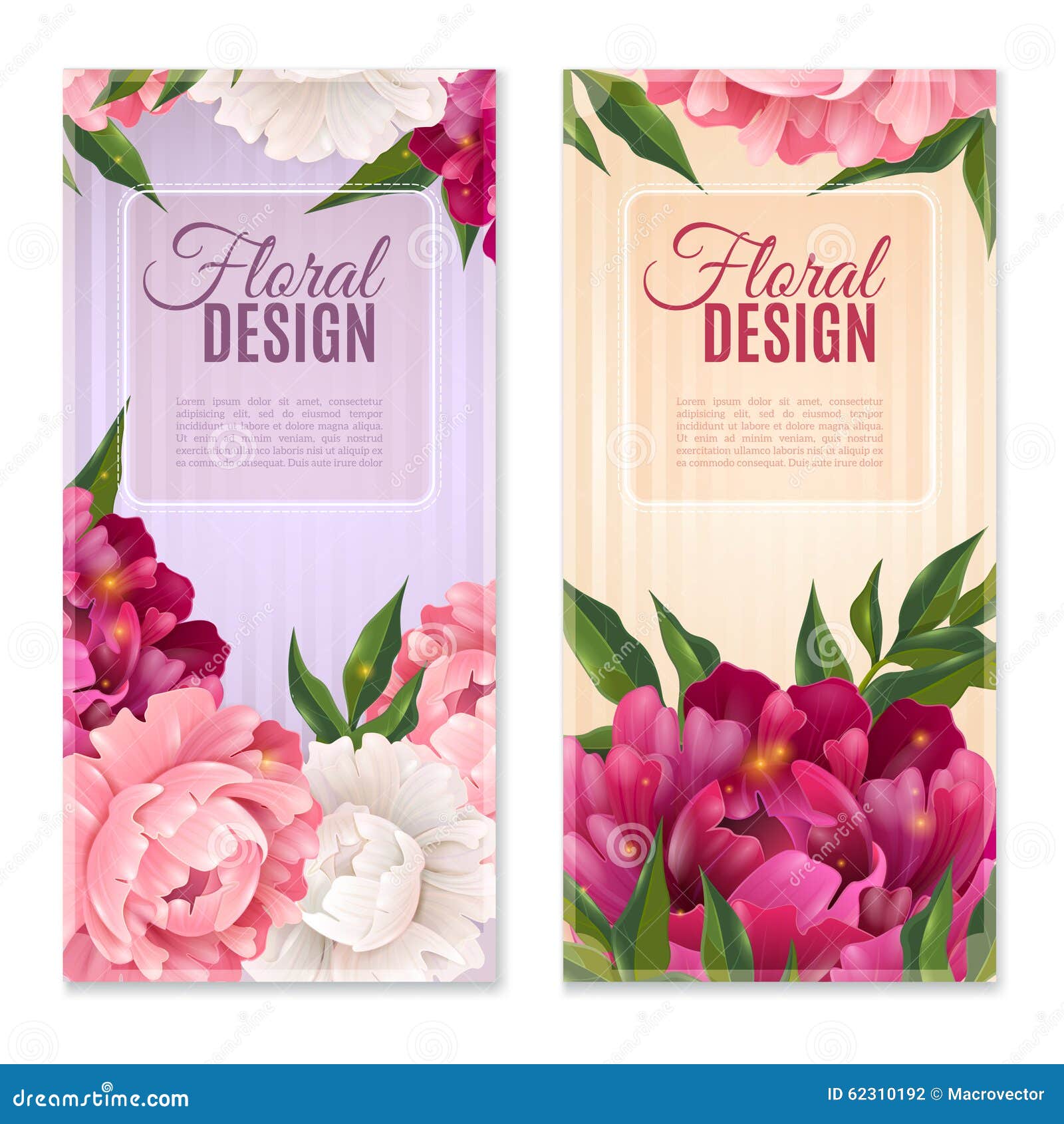 Floral Design Banners Set stock vector. Illustration of design - 62310192